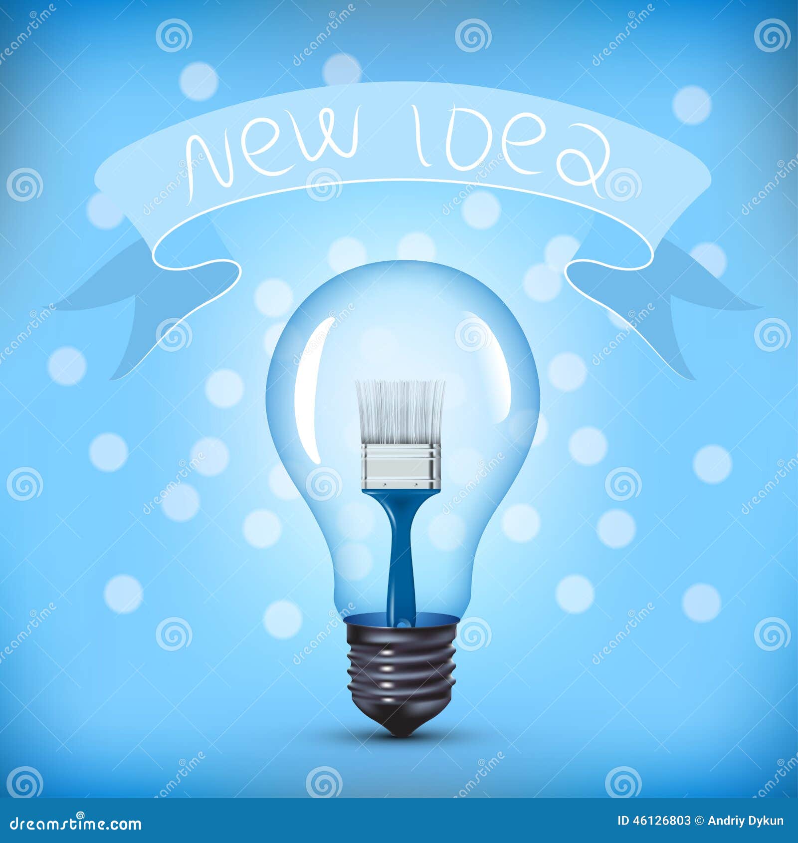 Light Bulb with Paint Brush Stock Vector - Illustration of science ...