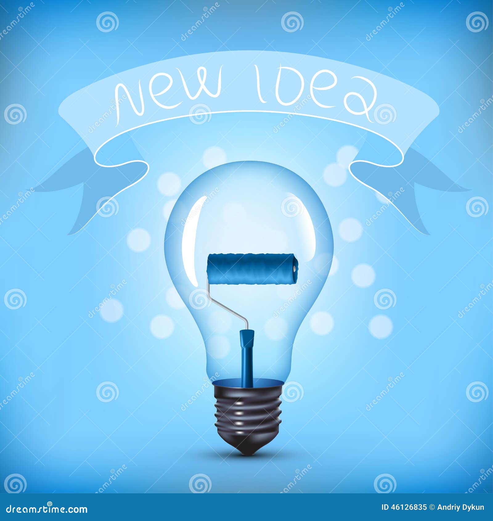 Light Bulb with Paint Brush Stock Vector - Illustration of power ...