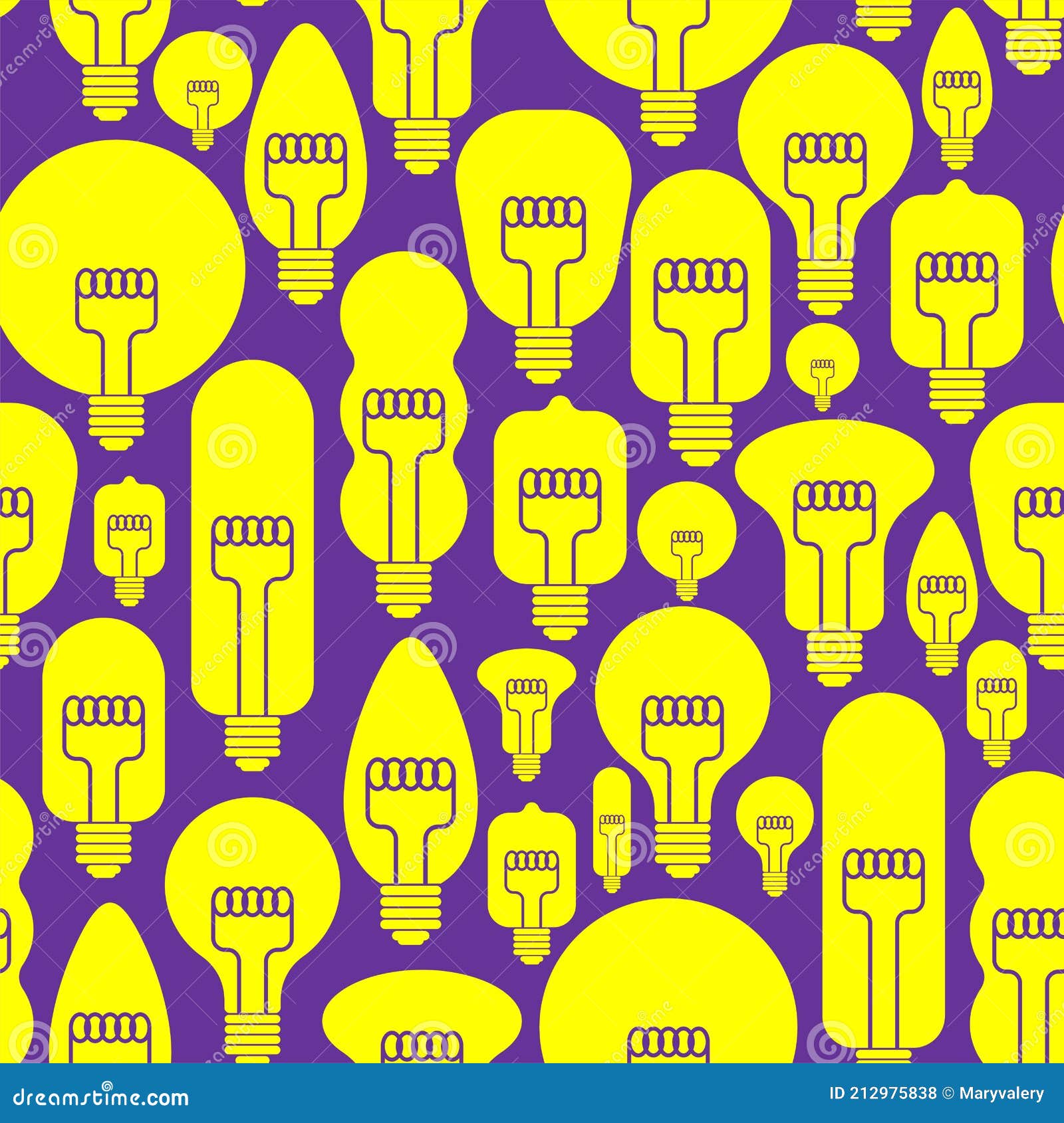 Light Bulb Pattern Seamless. Background Retro Lightbulb Stock Vector ...