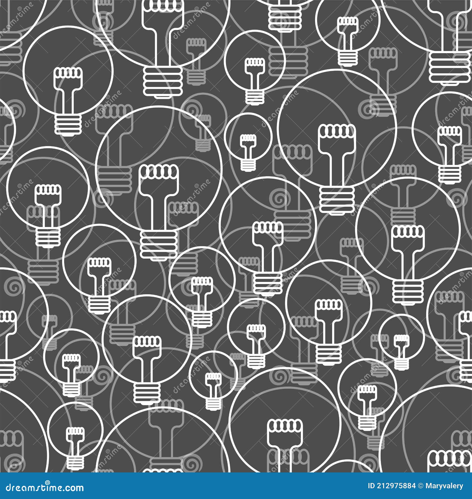 Light Bulb Pattern Seamless. Background Retro Lightbulb. Vector ...