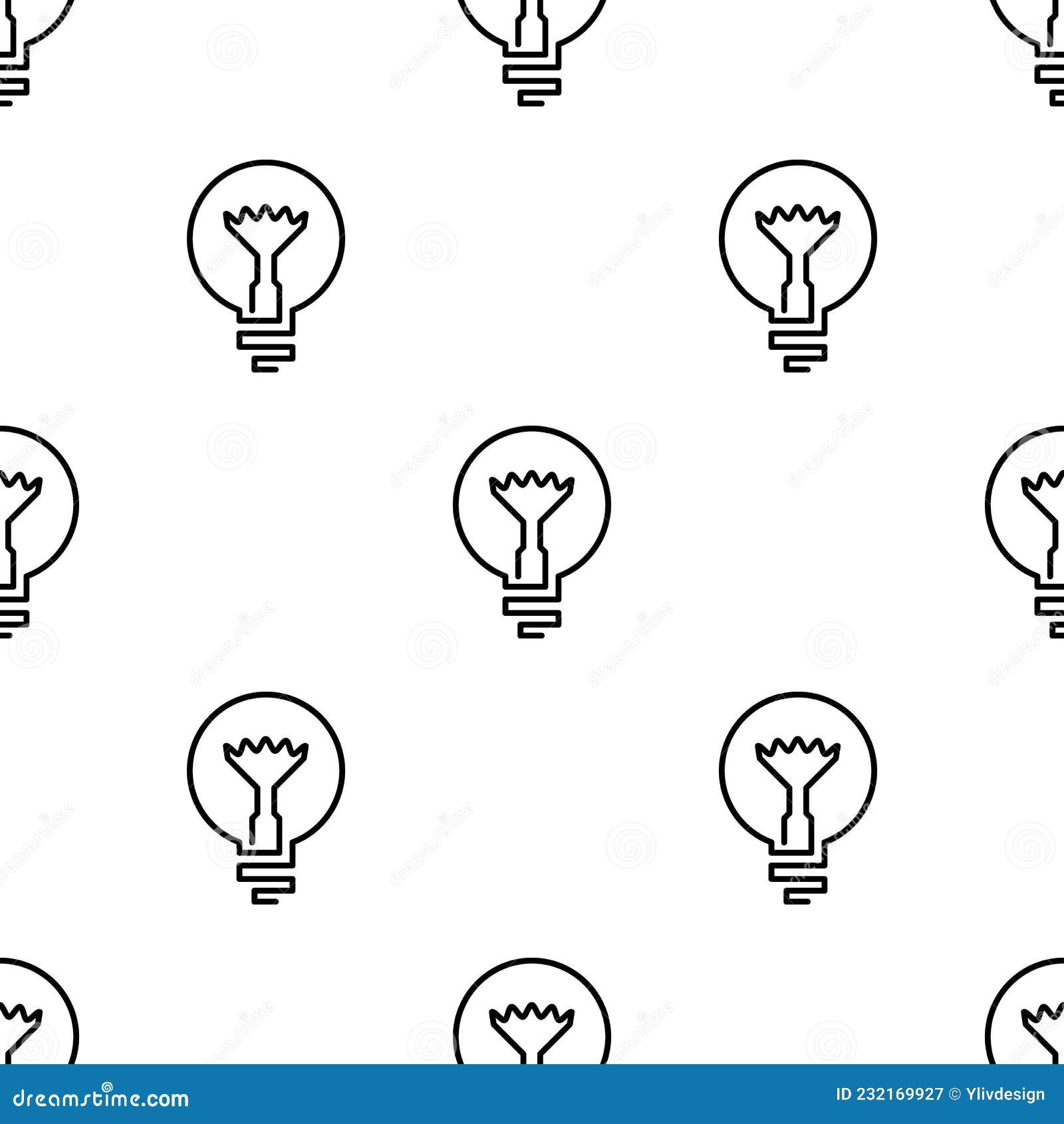 Light Bulb Pattern Seamless Vector Stock Vector - Illustration of glass ...