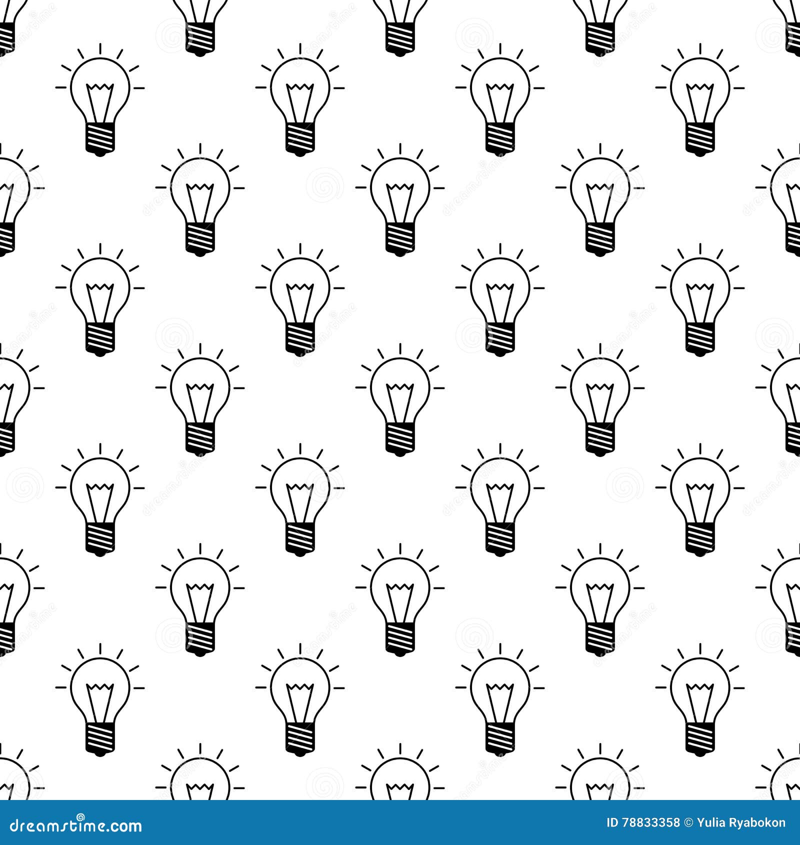 Light Bulb Pattern Seamless Stock Vector - Illustration of halogen ...
