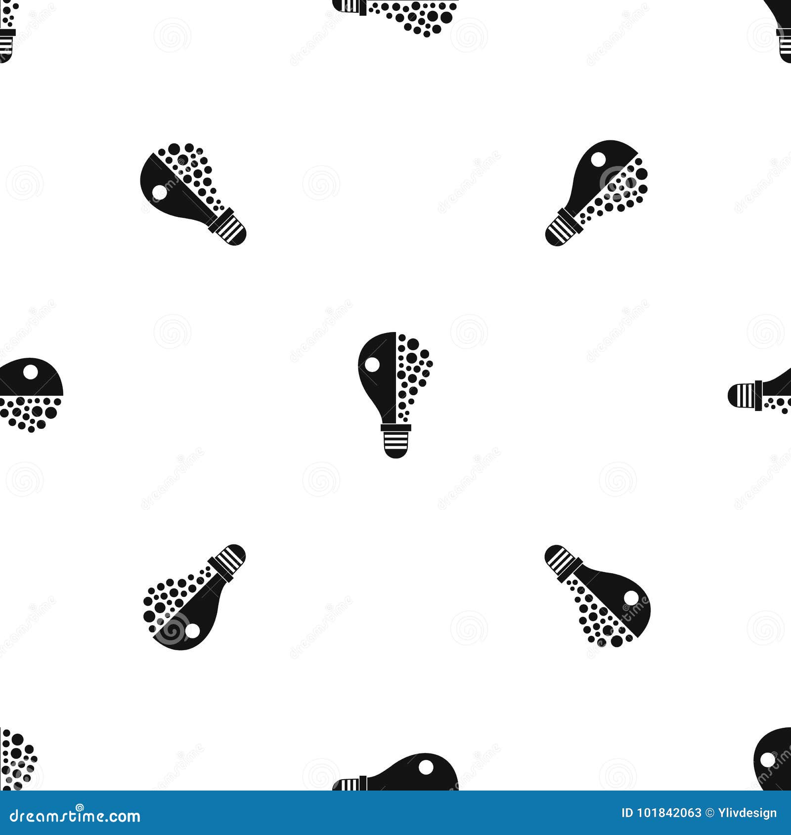 Light Bulb Pattern Seamless Black Stock Vector - Illustration of idea ...