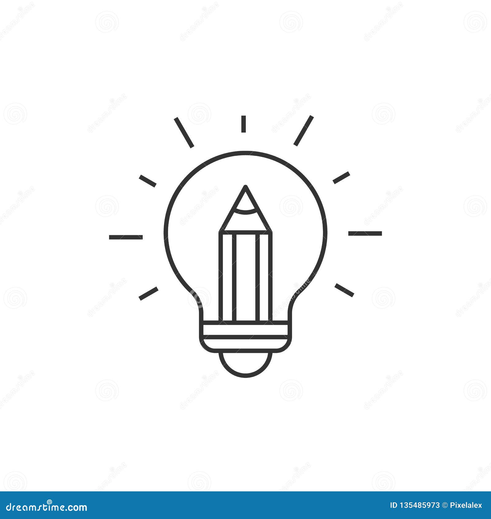 Light Bulb with Pencil Inside Stock Vector - Illustration of ...