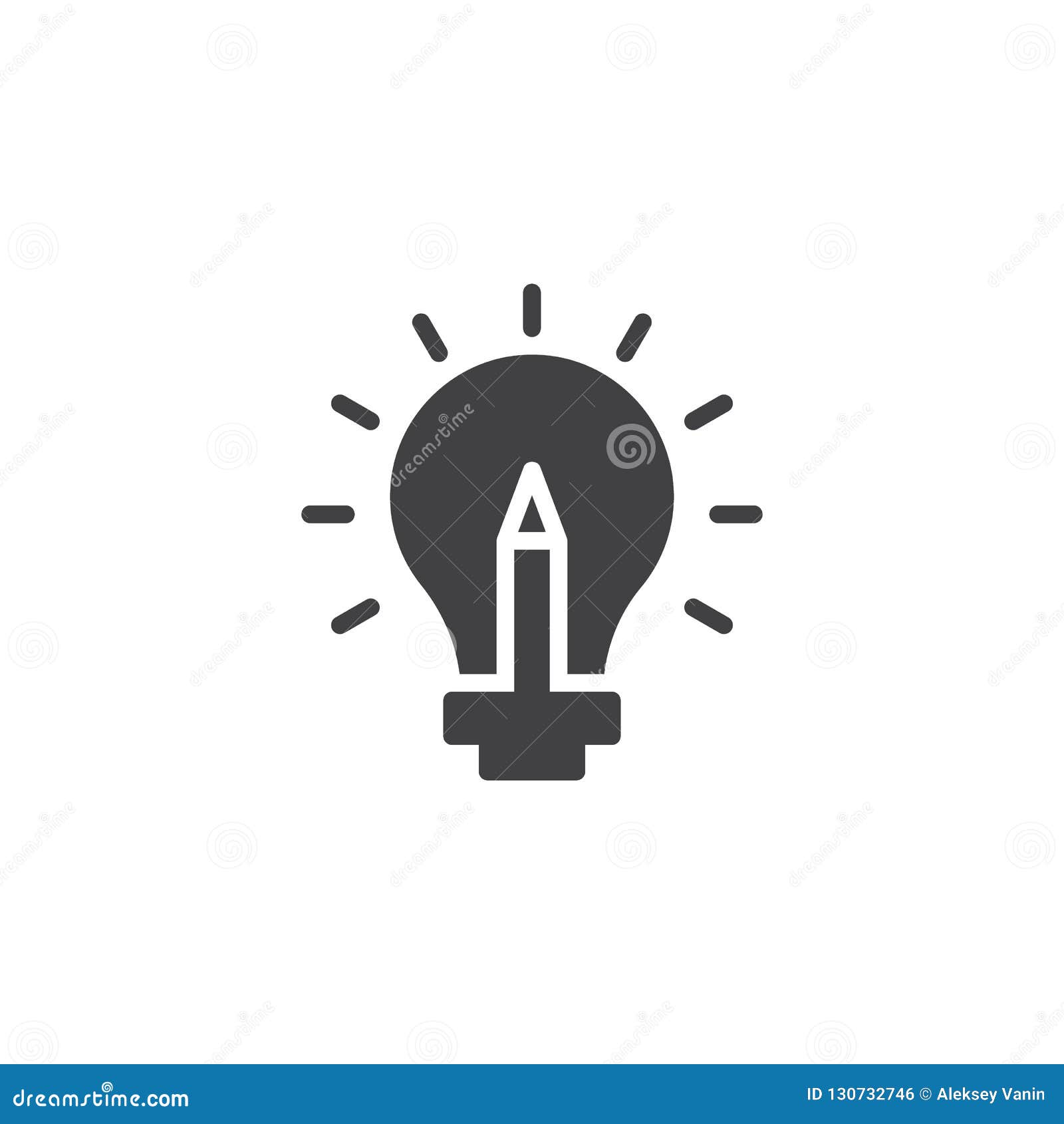 Light Bulb with Pencil Vector Icon Stock Vector - Illustration of pixel ...