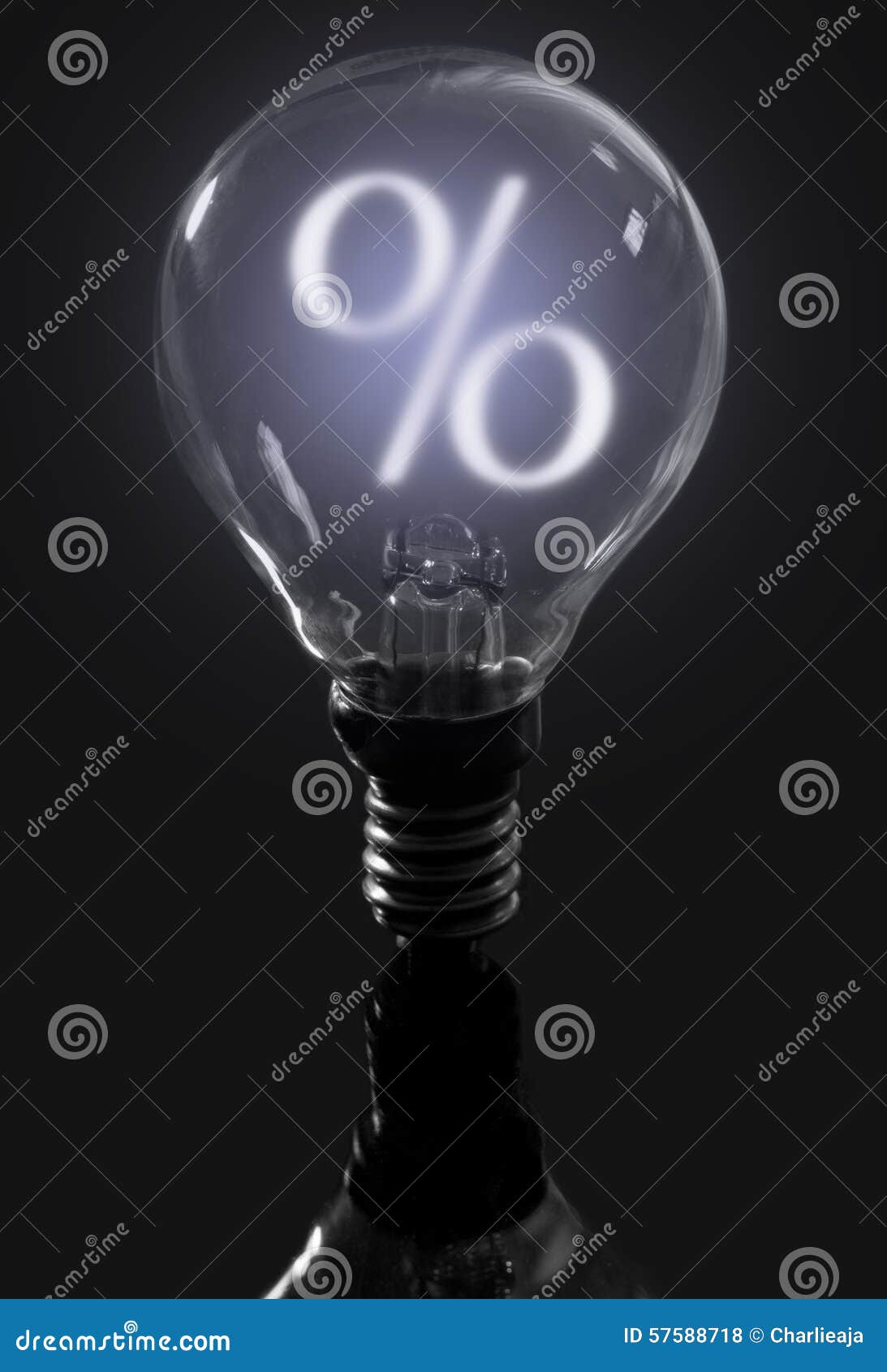Light bulb percent sign stock photo. Image of percent - 57588718