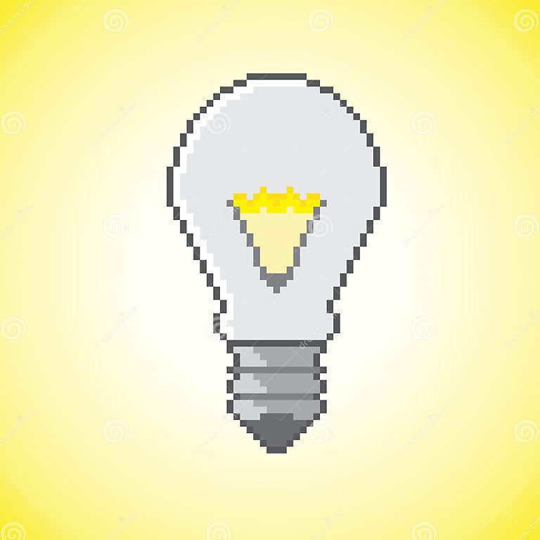 Light bulb pixel stock vector. Illustration of innovation - 42012641