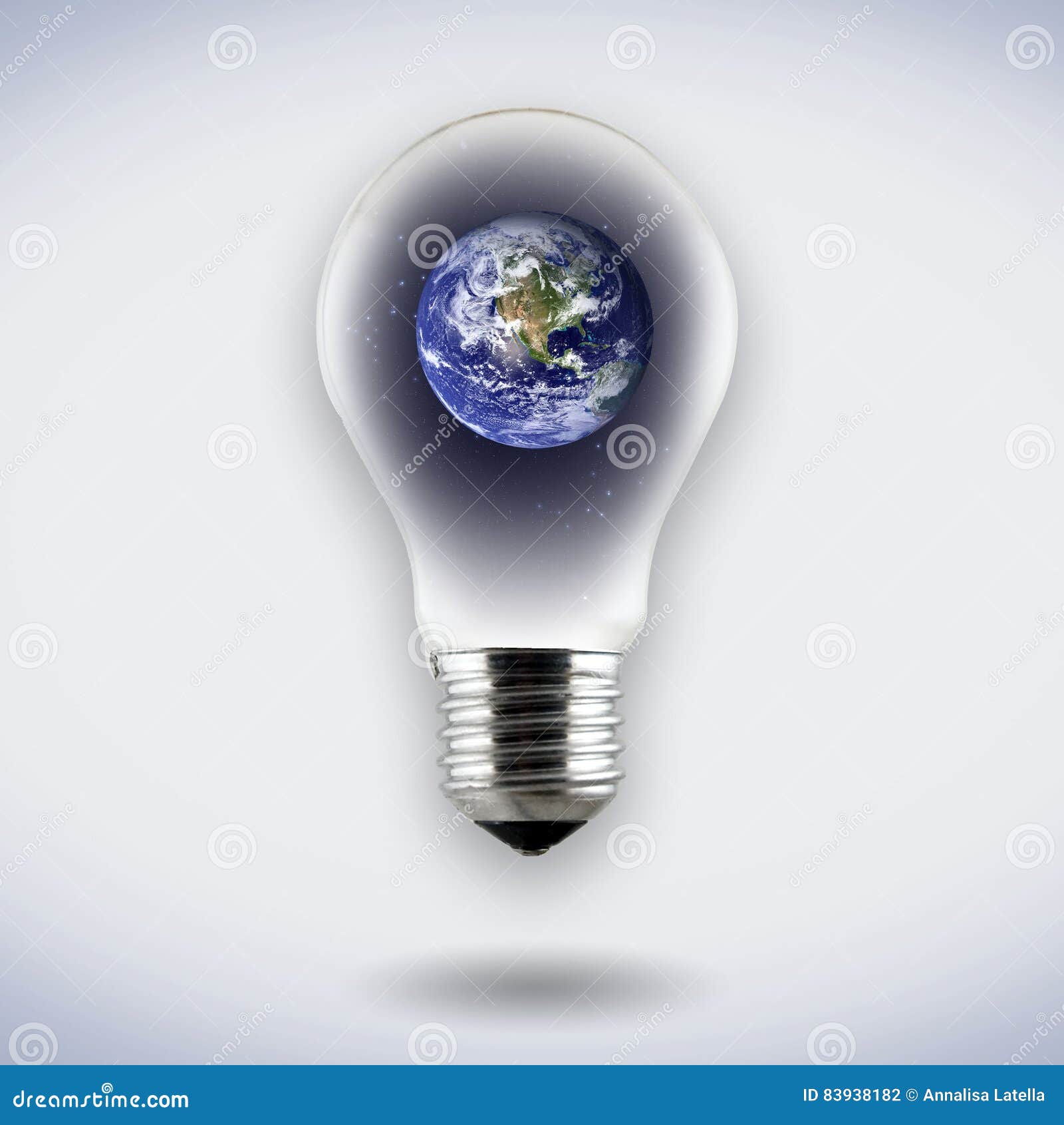Light Bulb with Planet Earth Stock Photo - Image of carbon, innovation ...