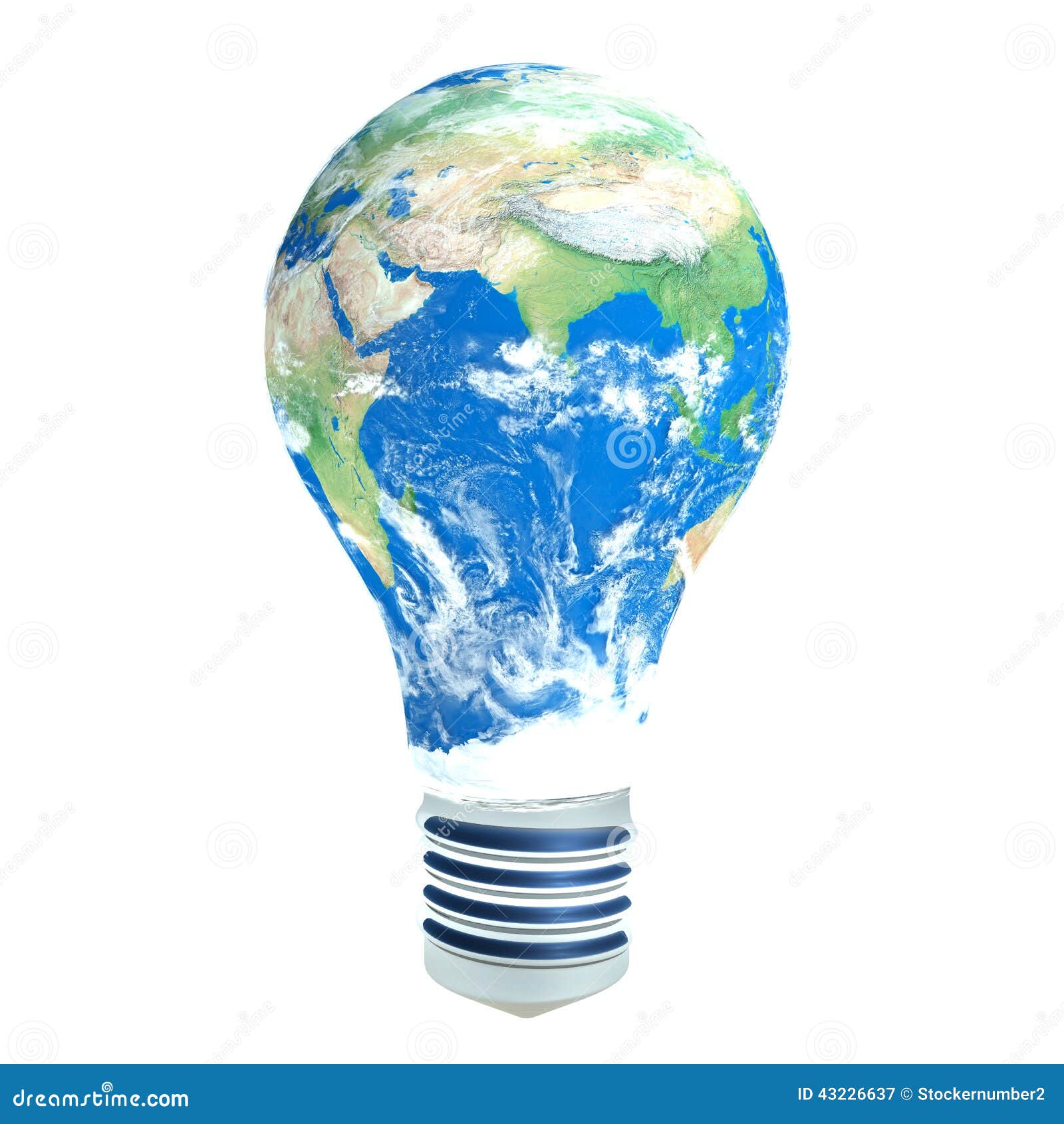 Light Bulb with Planet Earth in Place of Glass Stock Illustration ...