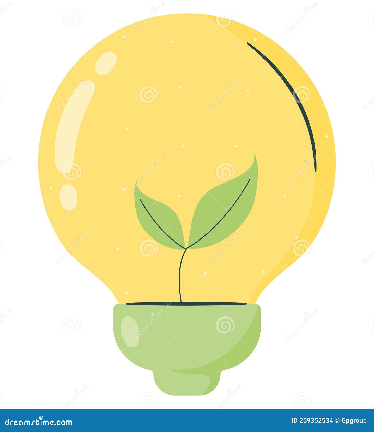 Light Bulb with a Plant on it Stock Vector - Illustration of light ...