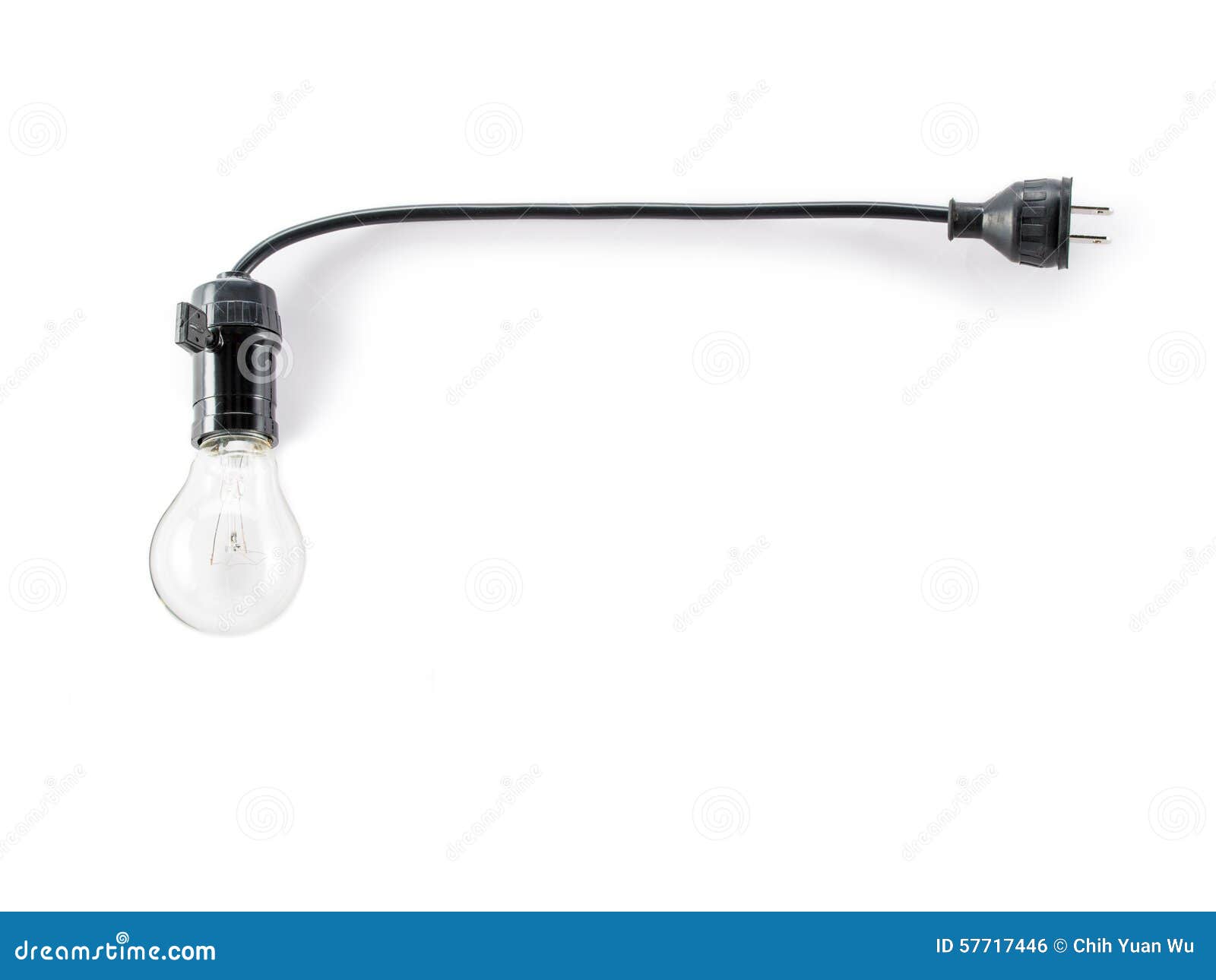 Light Bulb with Plug and Lamp Holder, Cable Tungsten Stock Photo ...