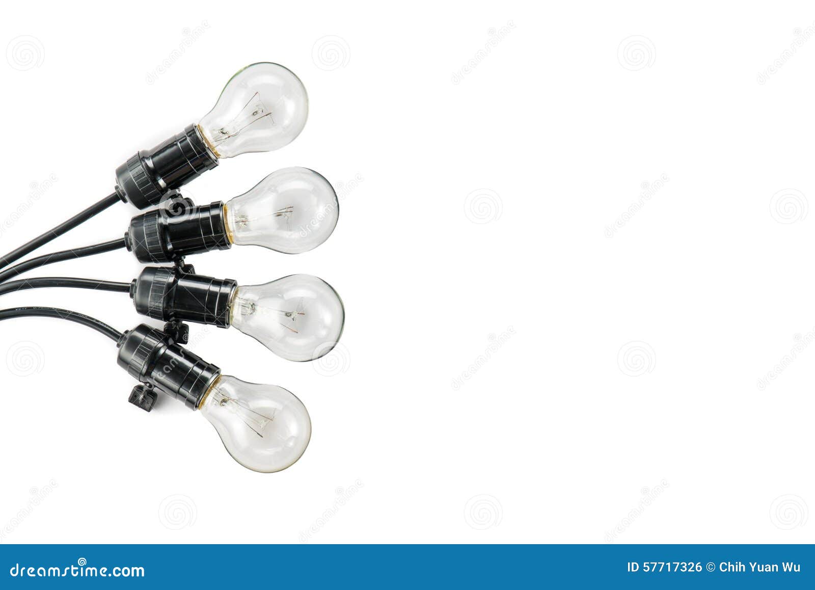 Light Bulb with Plug and Lamp Holder, Cable Tungsten Four Stock Photo ...