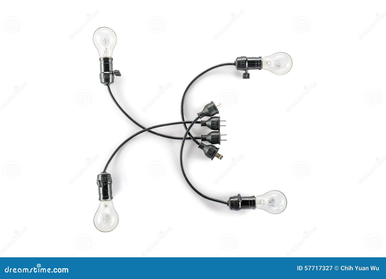Light Bulb with Plug and Lamp Holder, Cable Tungsten Four Stock Image ...