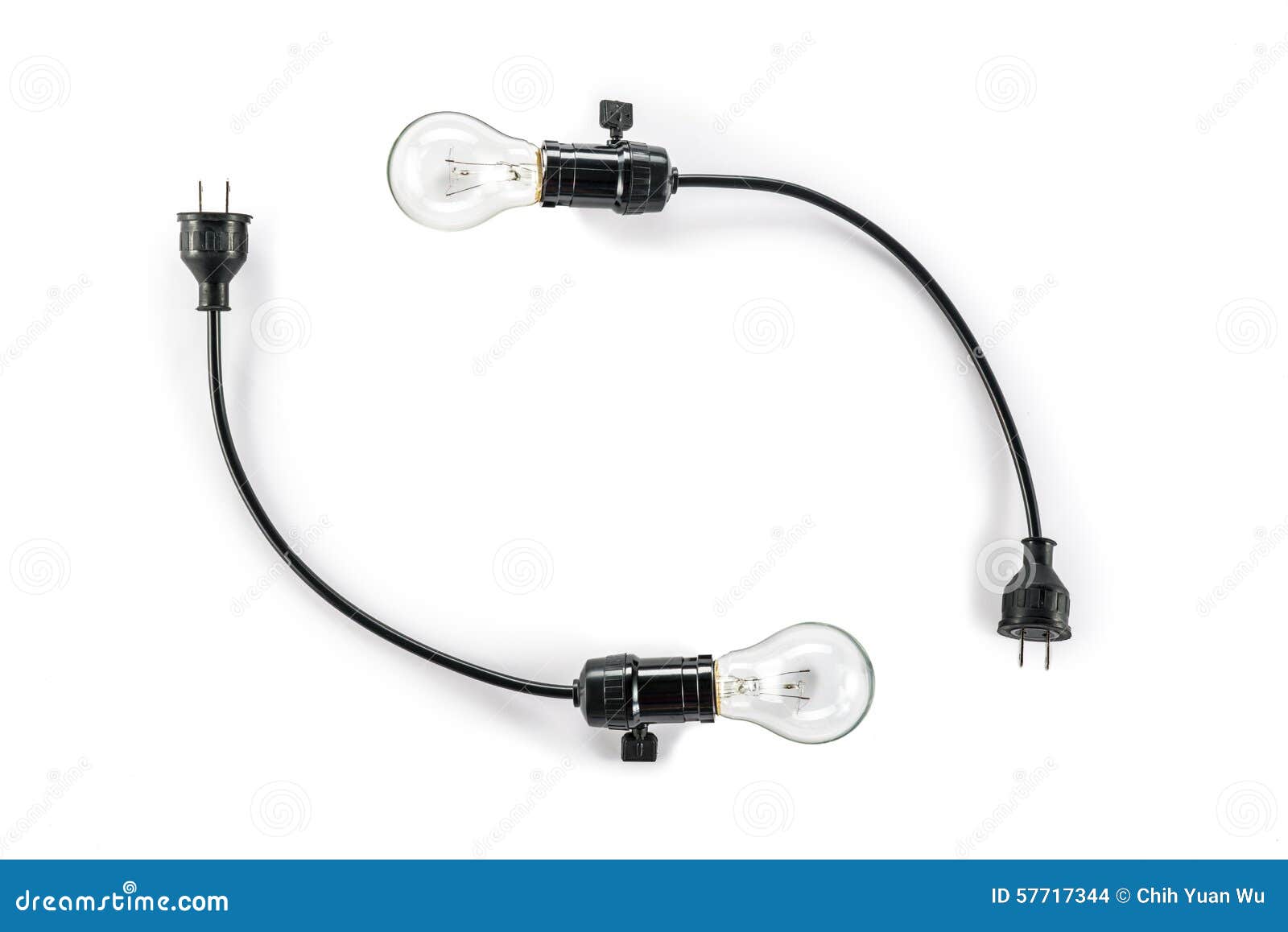 Light Bulb with Plug and Lamp Holder, Cable Tungsten Two Stock Photo ...