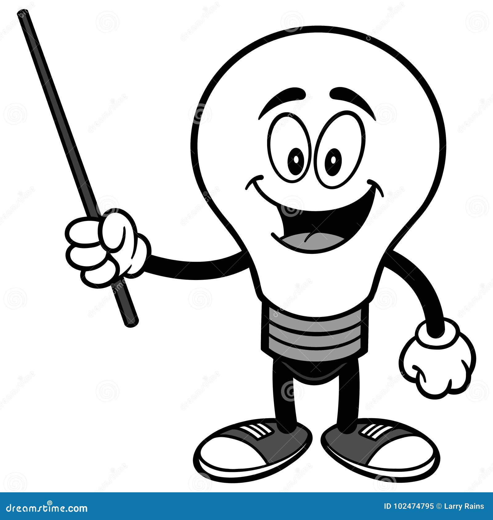 Light Bulb with Pointer Illustration Stock Vector - Illustration of ...