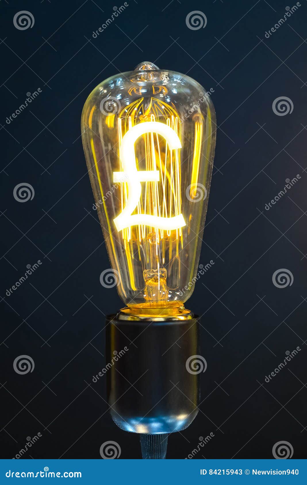 Light Bulb with Pound Sterling Symbol. Stock Image - Image of light ...