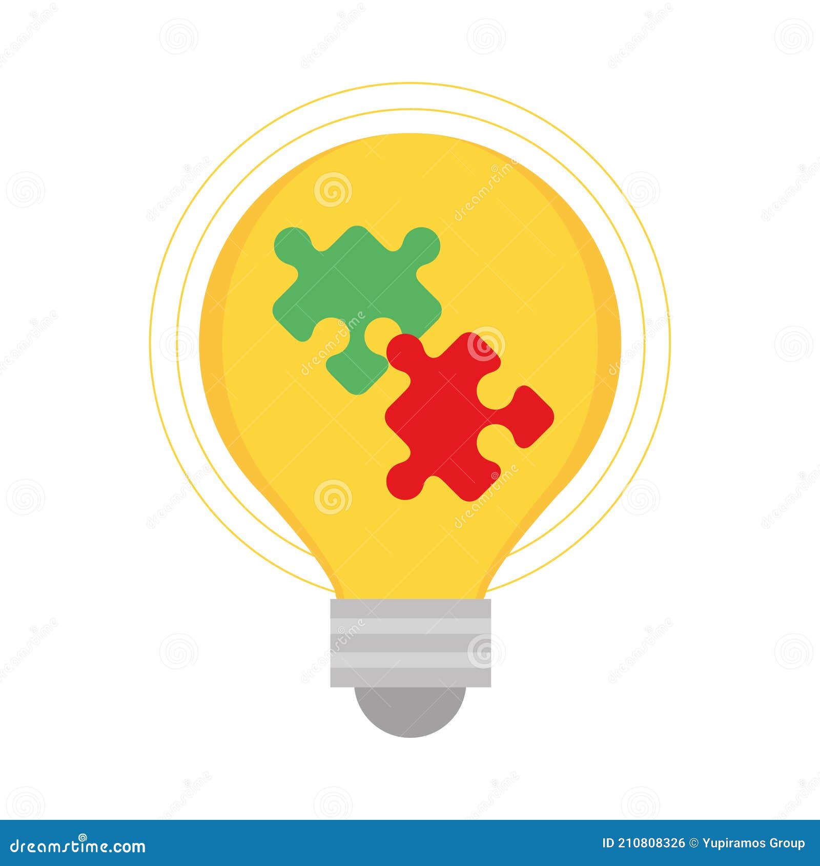 Light Bulb with Puzzles Strategy Creativity Stock Vector - Illustration ...