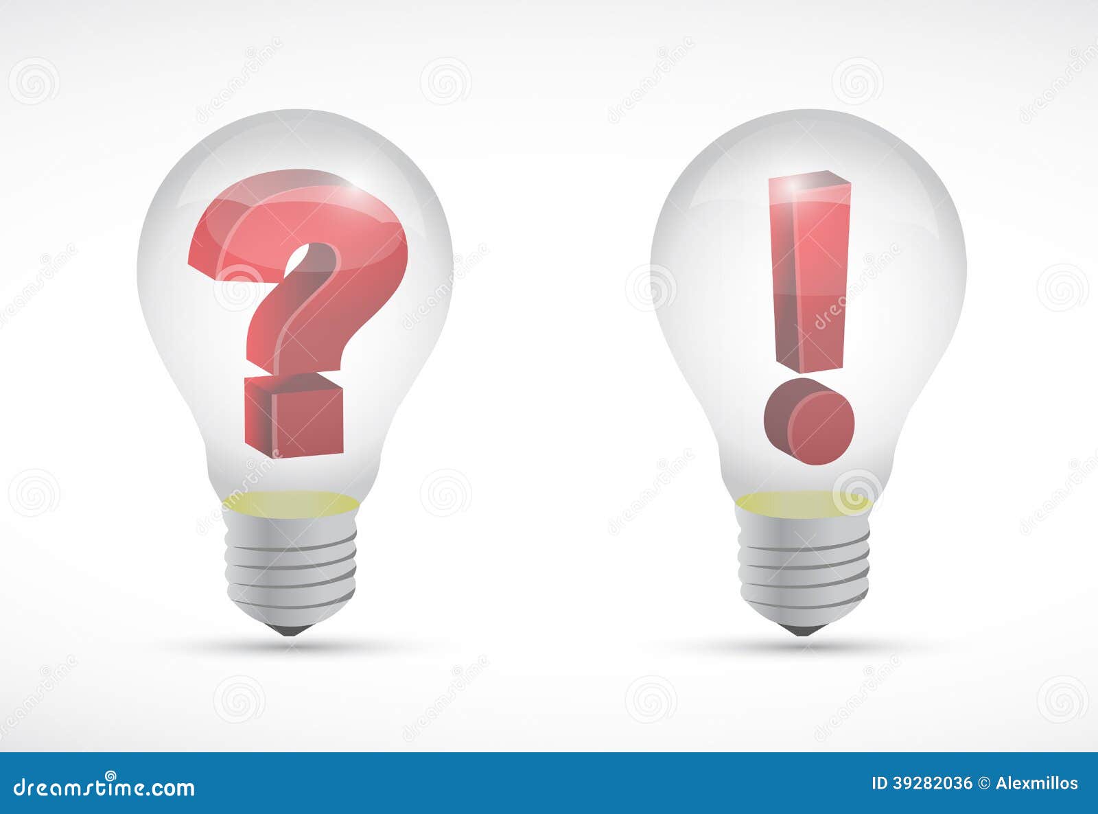 Light Bulb Question And Exclamation Symbols Stock Illustration ...