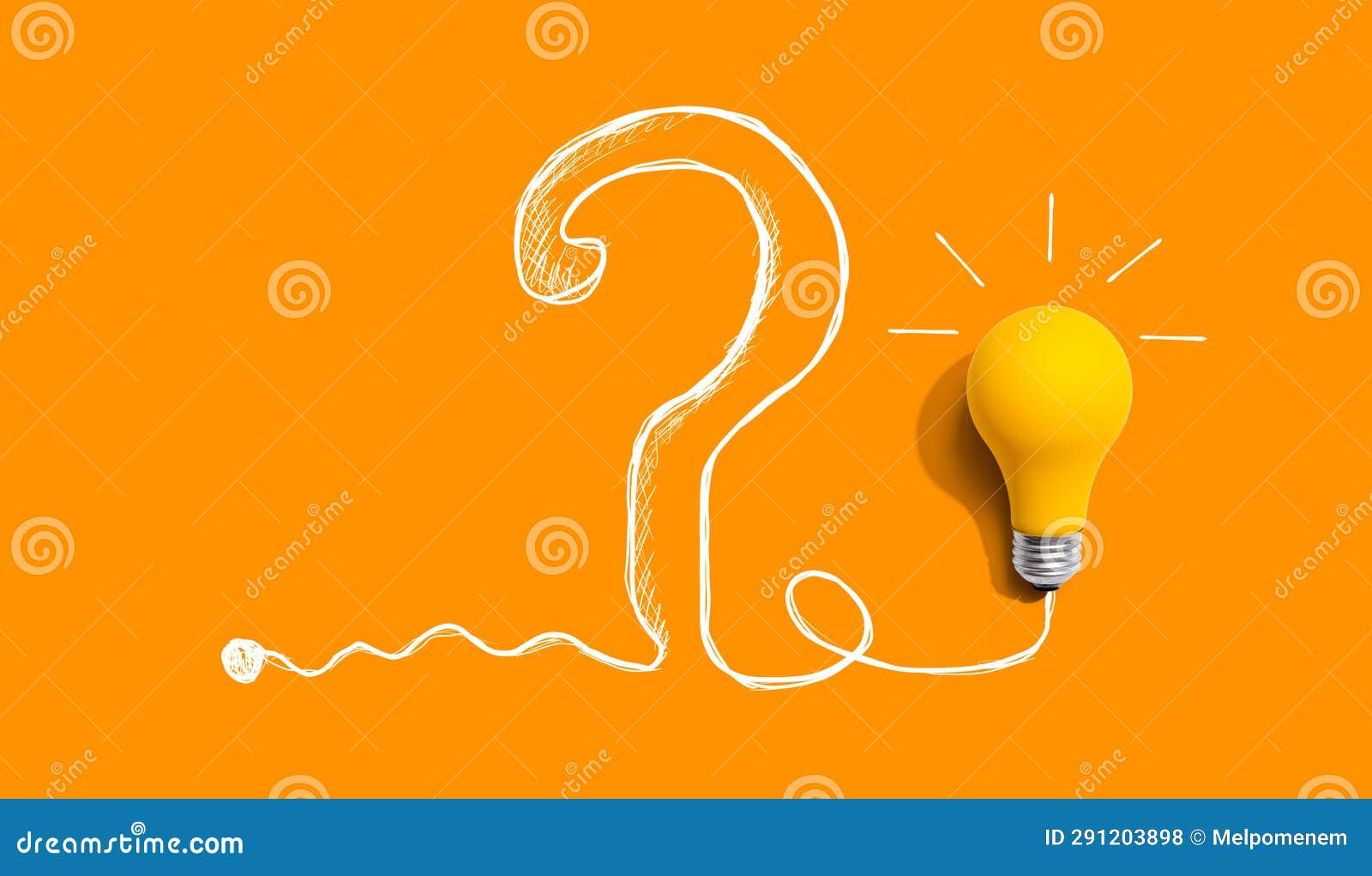 Light Bulb and Question Mark Stock Illustration - Illustration of ...