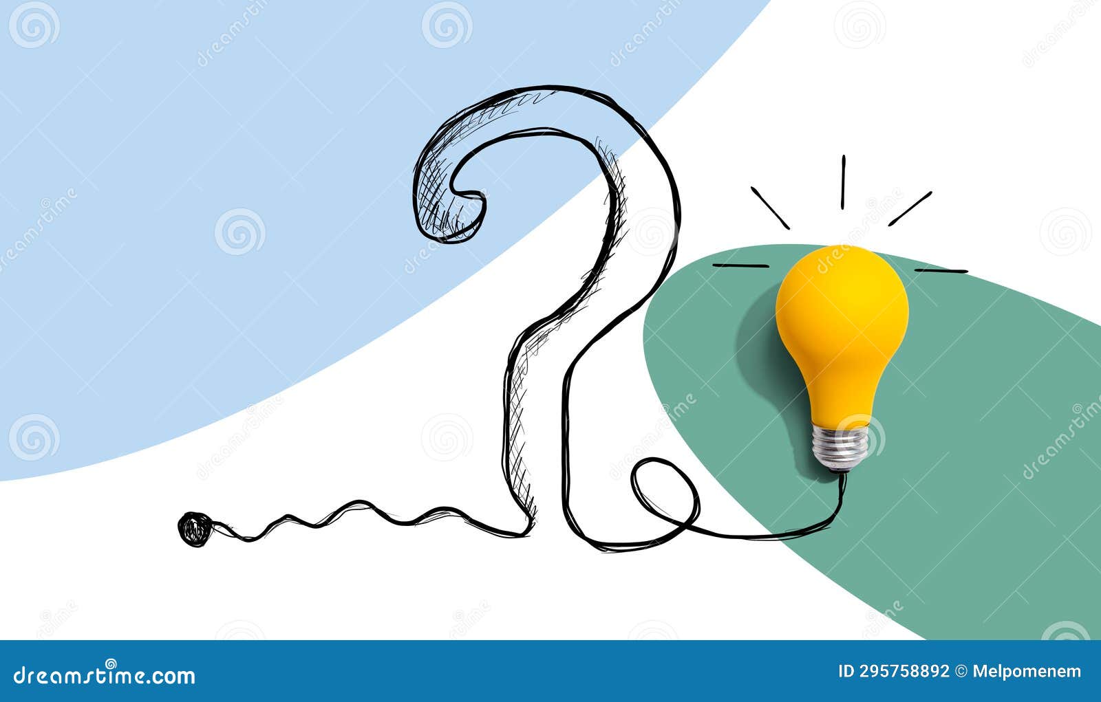 Light Bulb and Question Mark Stock Photo - Image of think, idea: 295758892