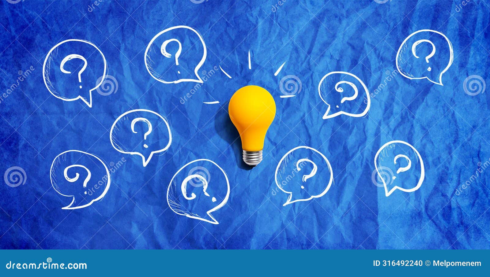 Light Bulb and Question Mark Stock Photo - Image of minimal, education ...