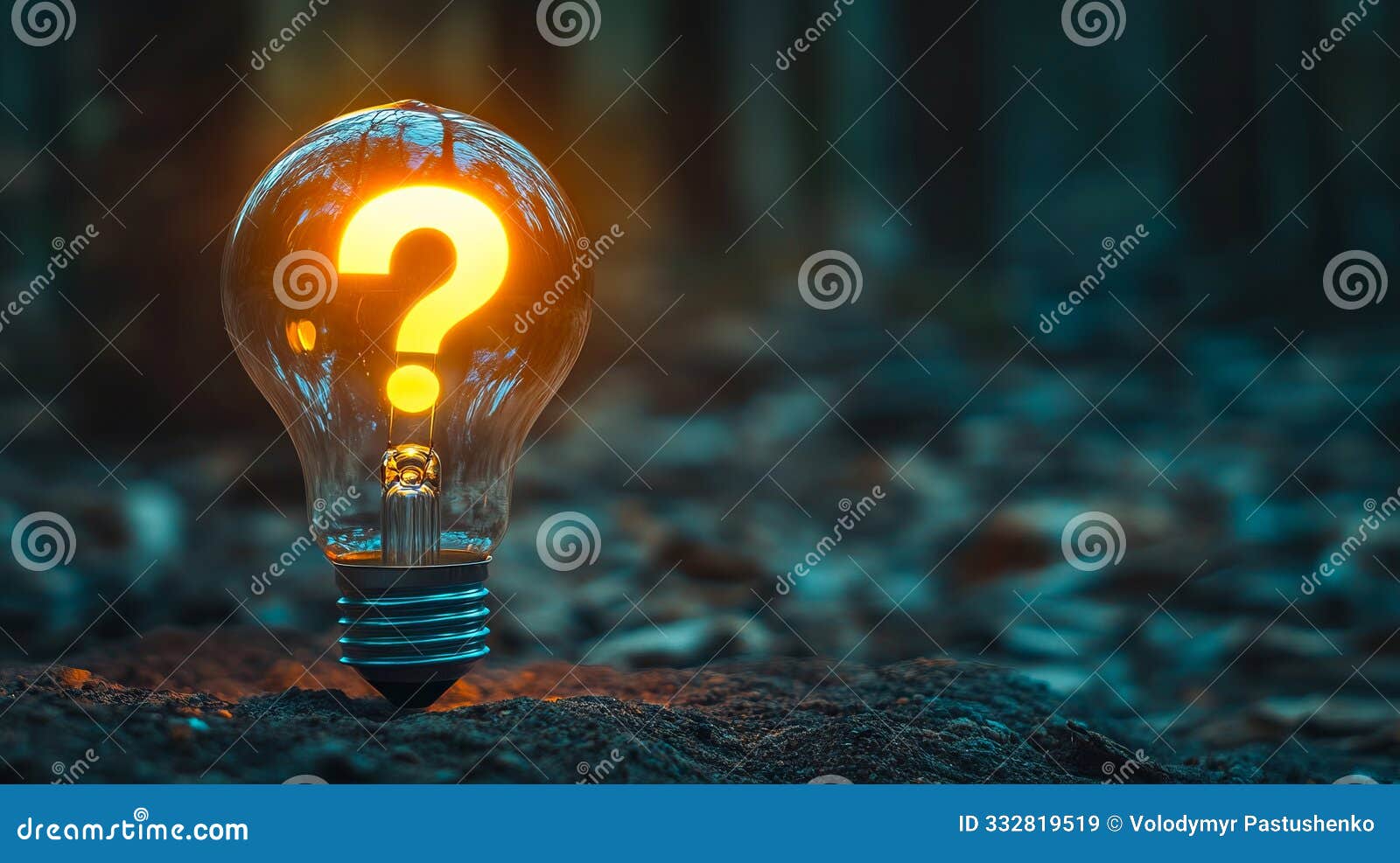 A Light Bulb with a Question Mark Inside of it Stock Image - Image of ...