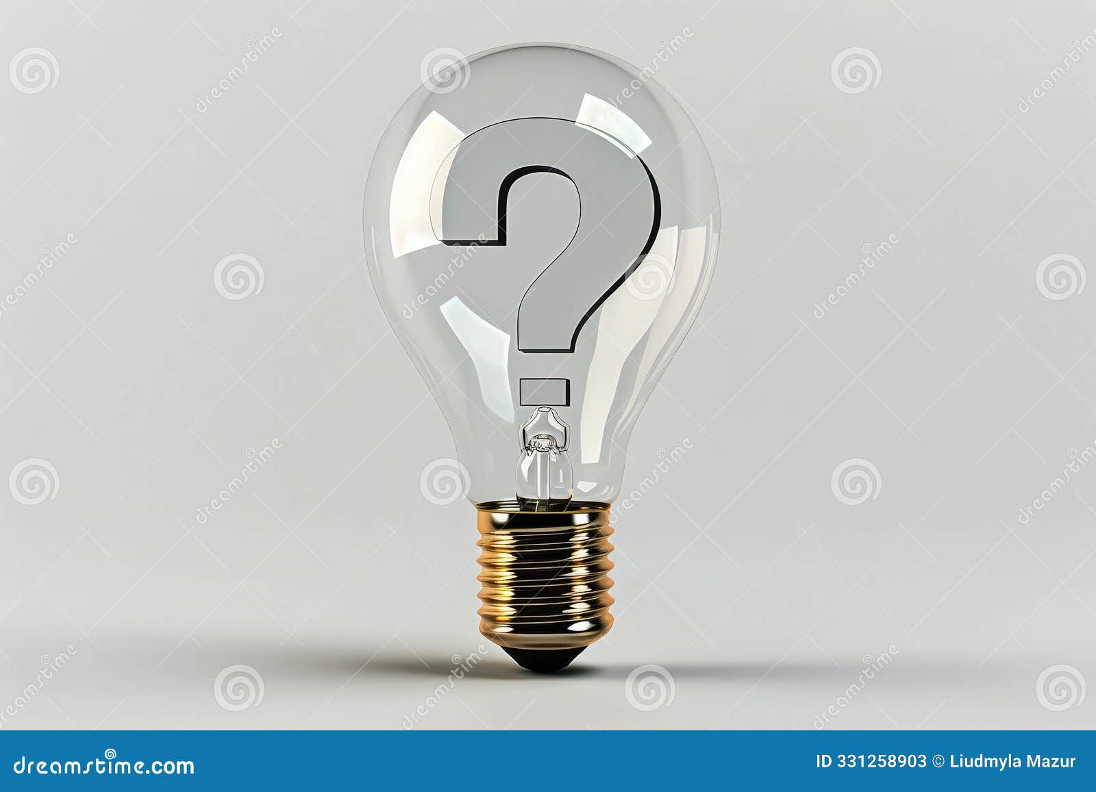 A Light Bulb with a Question Mark Inside of it Stock Image - Image of ...