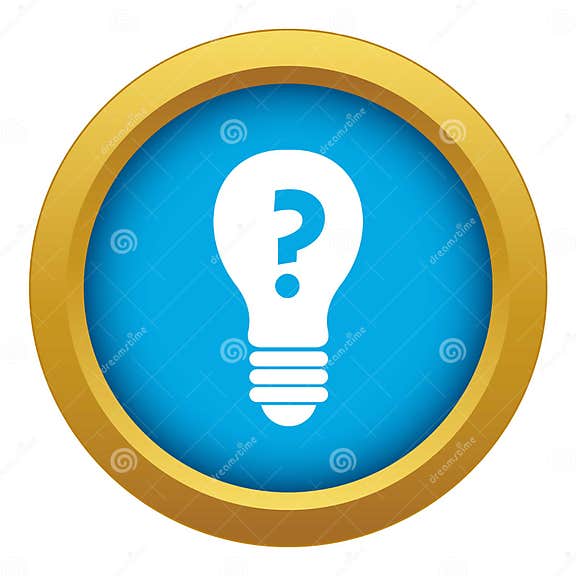 Light Bulb with Question Mark Inside Icon Blue Vector Isolated Stock ...