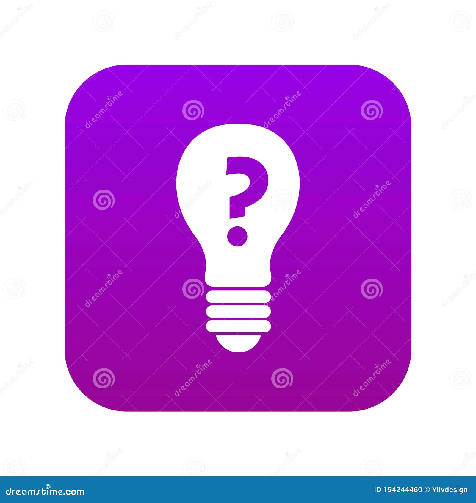 Light Bulb with Question Mark Inside Icon Digital Purple Stock Vector ...