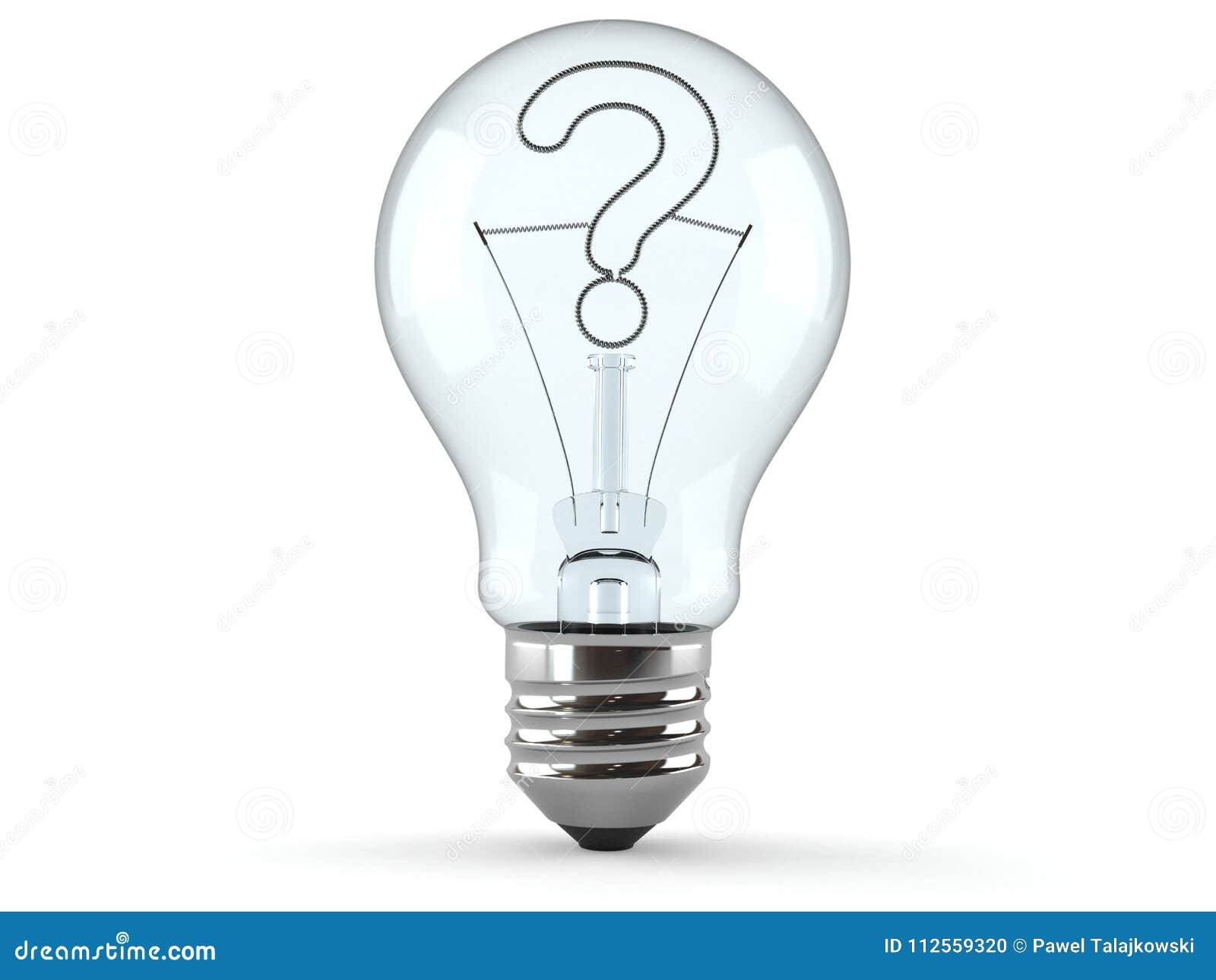 Light Bulb with Question Mark Stock Illustration - Illustration of ...