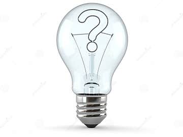 Light Bulb with Question Mark Stock Illustration - Illustration of ...