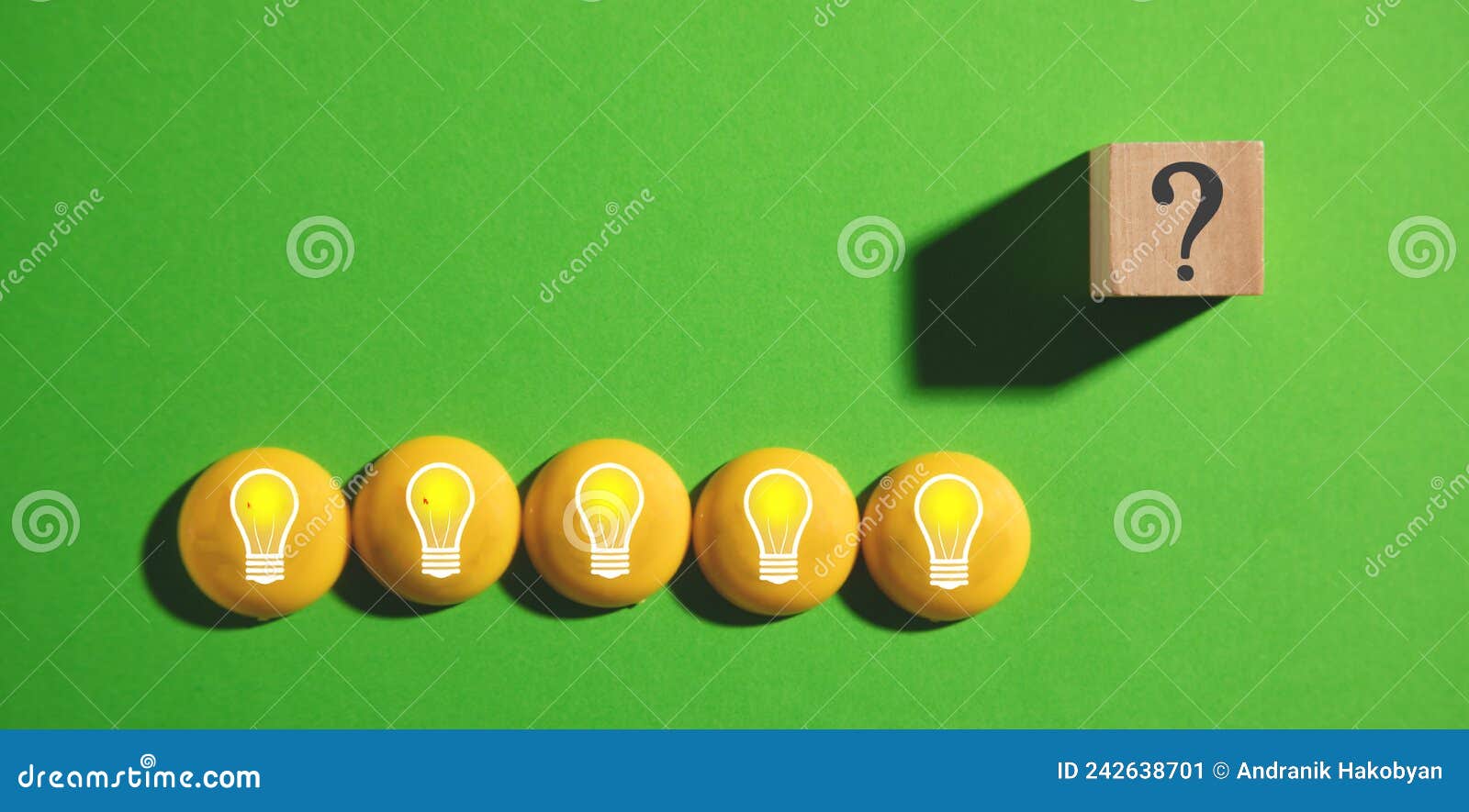 Light Bulb and Question Mark on Wooden Cube Stock Image - Image of ...