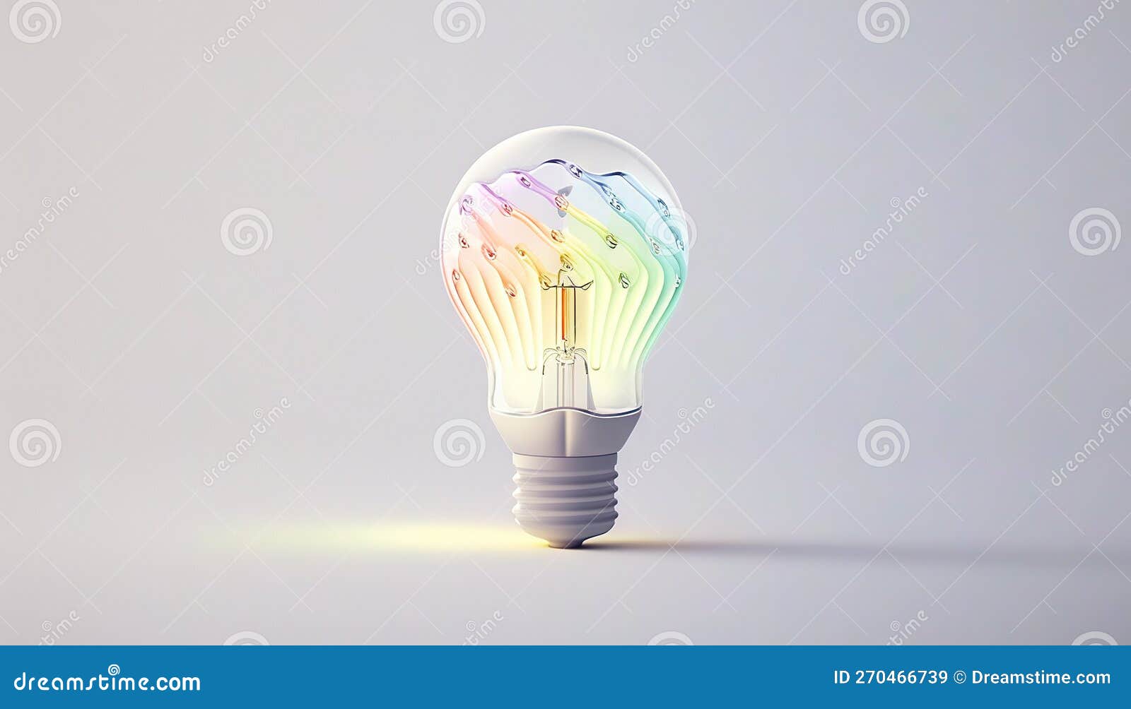 A Light Bulb with a Rainbow Colored Light Inside of it on a White ...