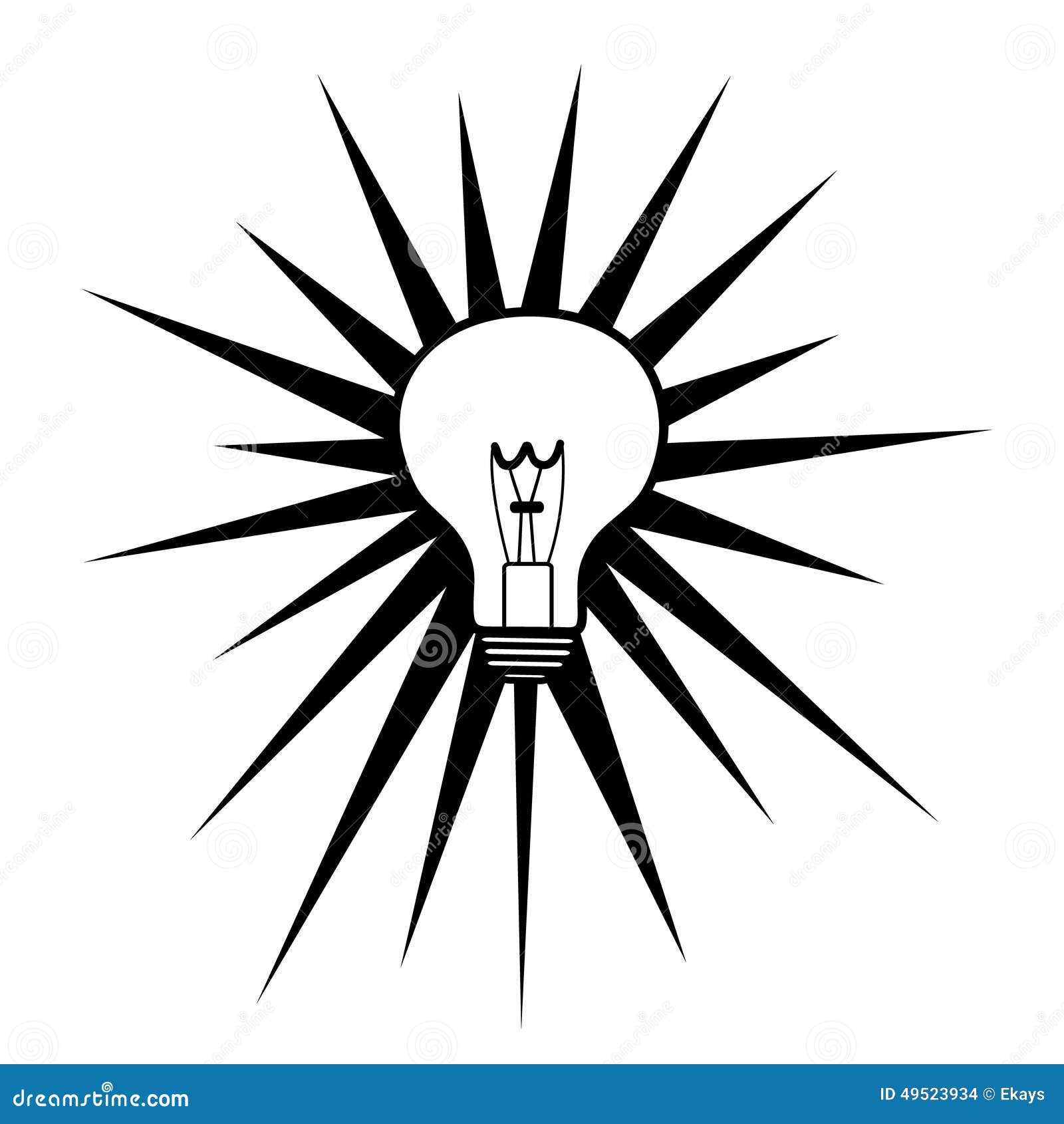 Light Bulb and Ray As a Silhouette Stock Vector - Illustration of ...