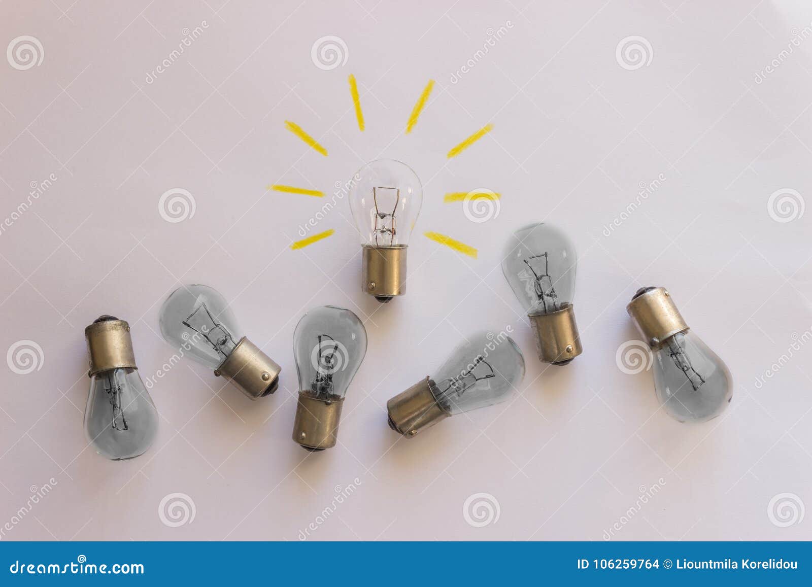 Light Bulb with Rays on a White Background. Concept- Idea, Inn Stock ...