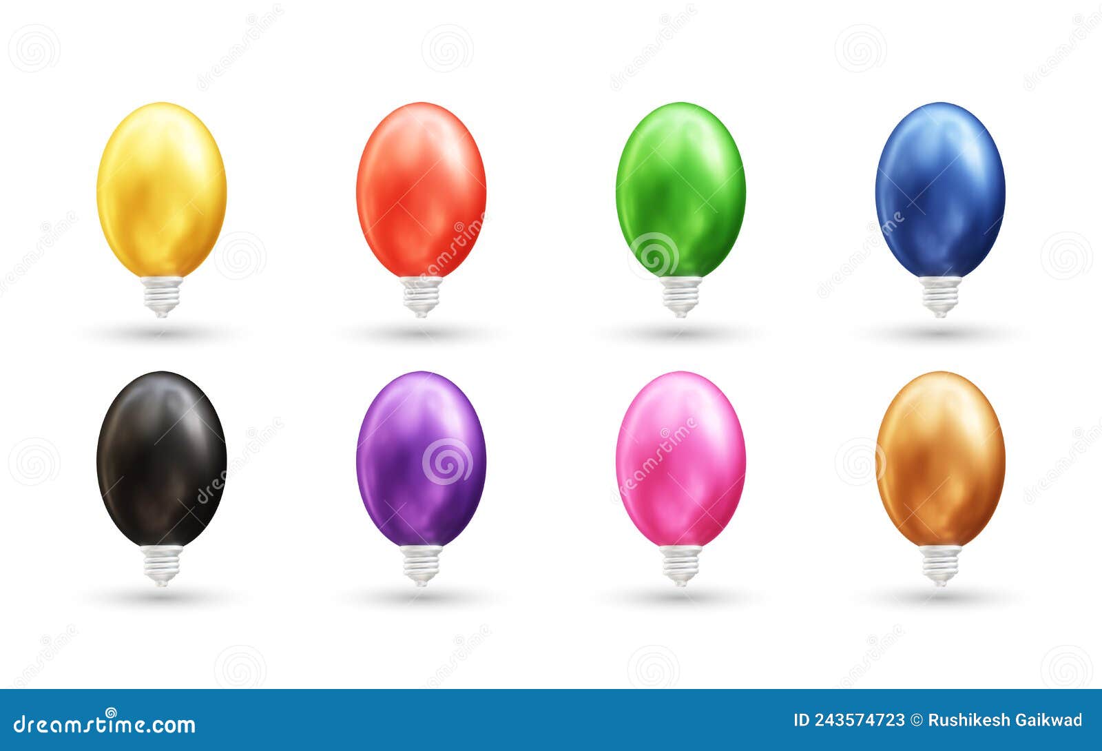 Realistic Light Bulb Set 3d Vector Stock Vector - Illustration of ...