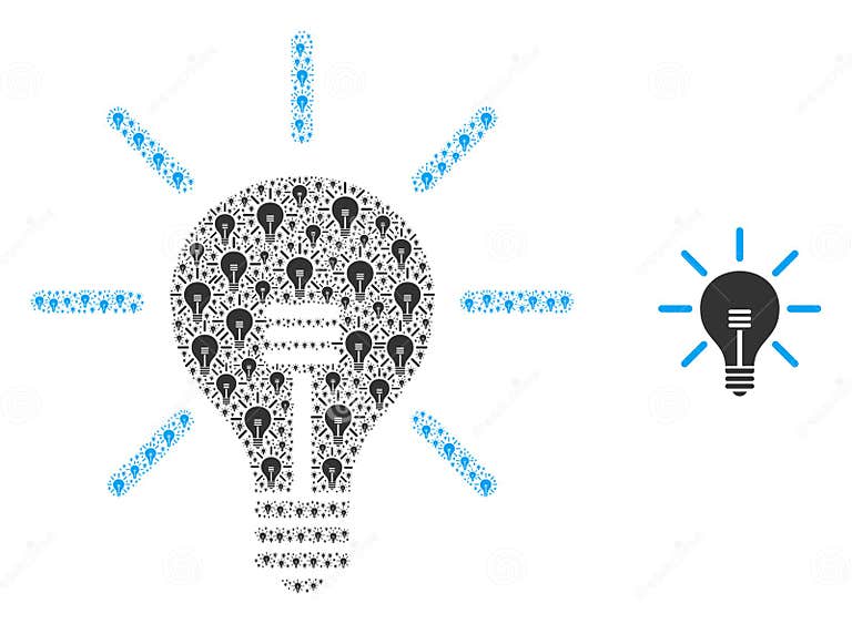 Light Bulb Recursion Icon Collage Stock Vector - Illustration of ...