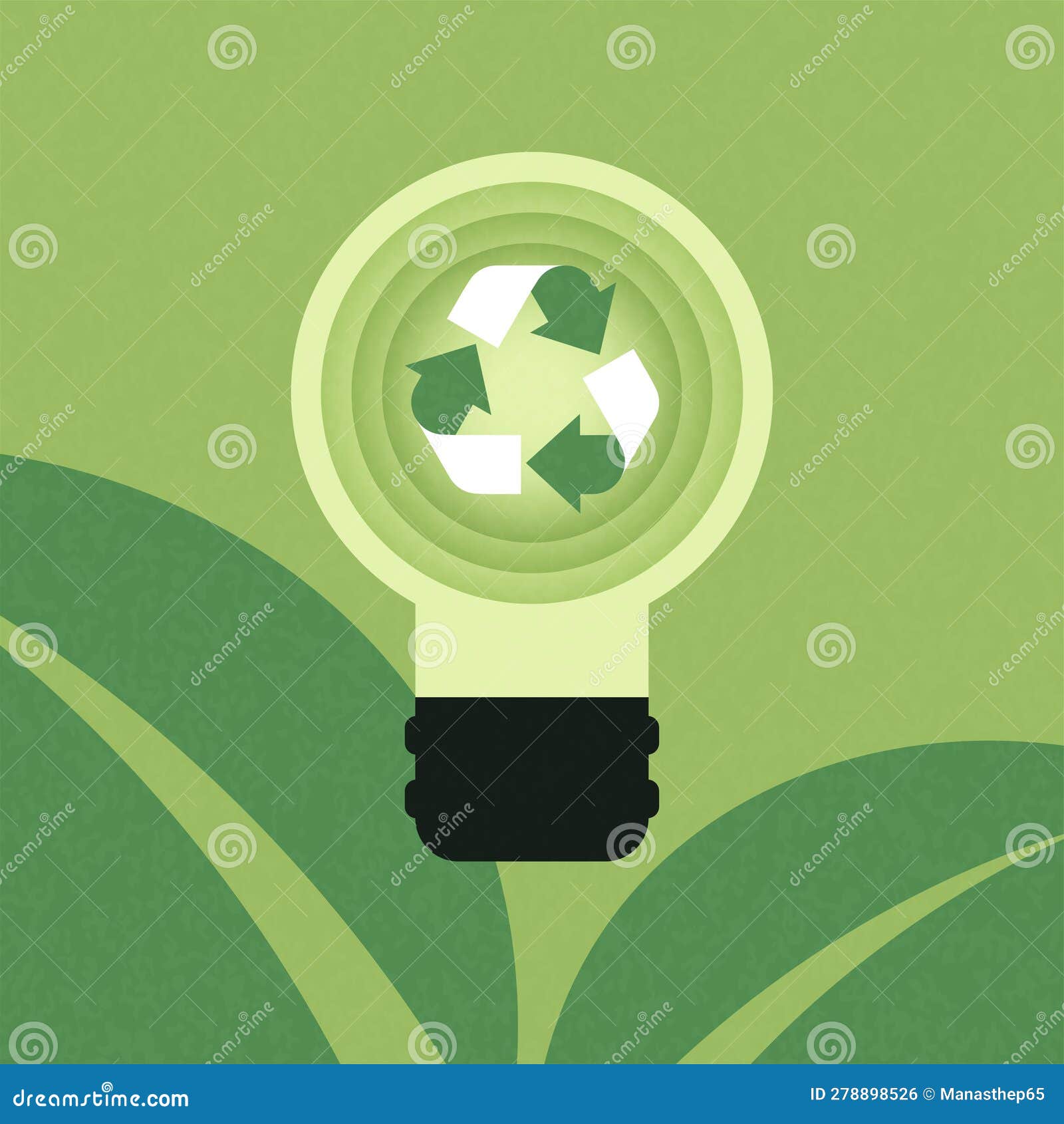 Light Bulb with Recycle Symbol. Green Ecology and Environment Concept ...