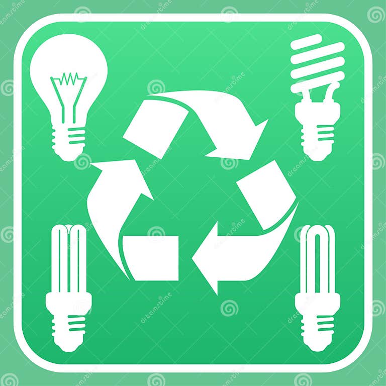 Light bulb recycling stock illustration. Illustration of resources ...