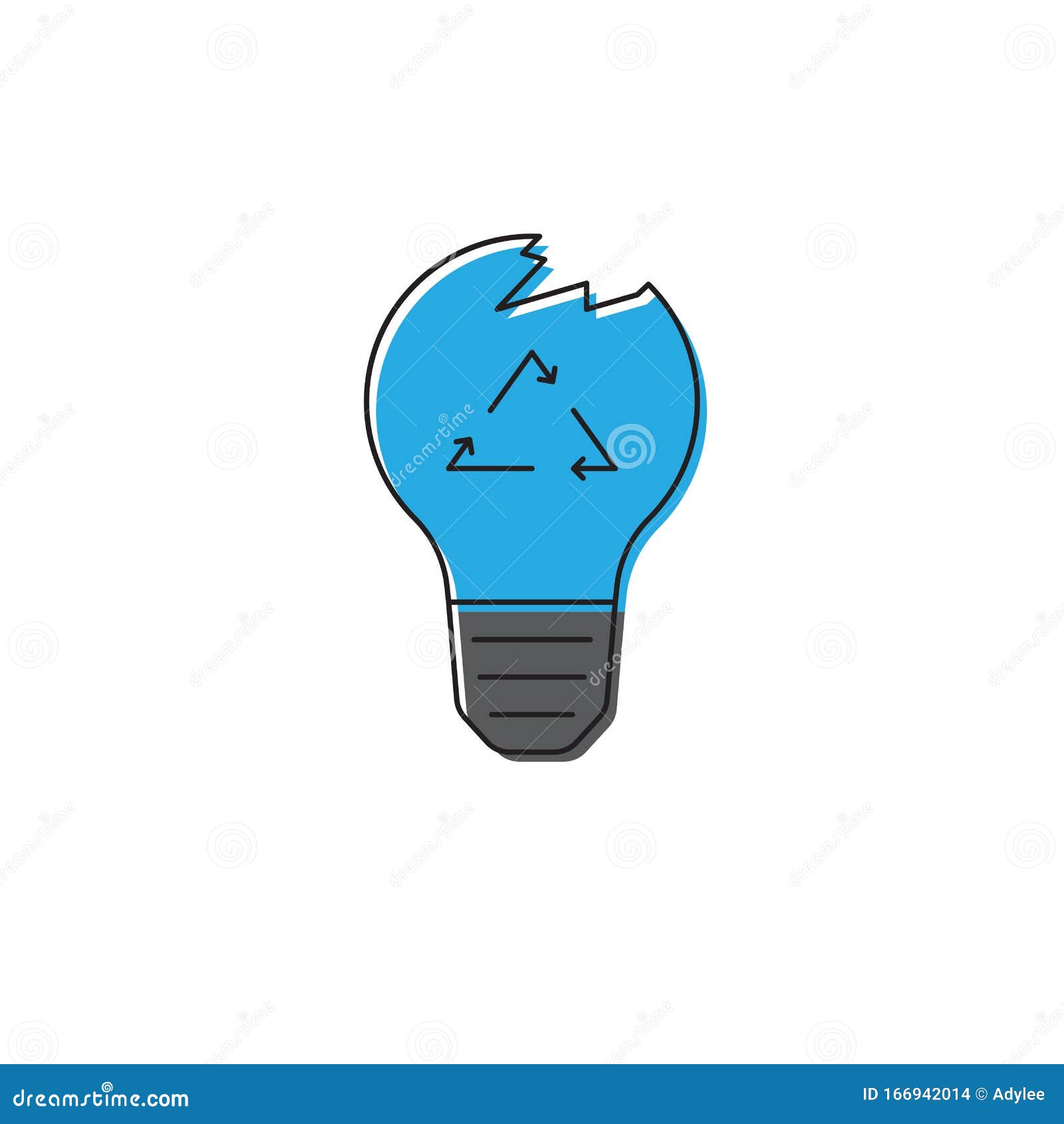 Light Bulb Recycling Vector Icon Symbol Isolated on White Background ...