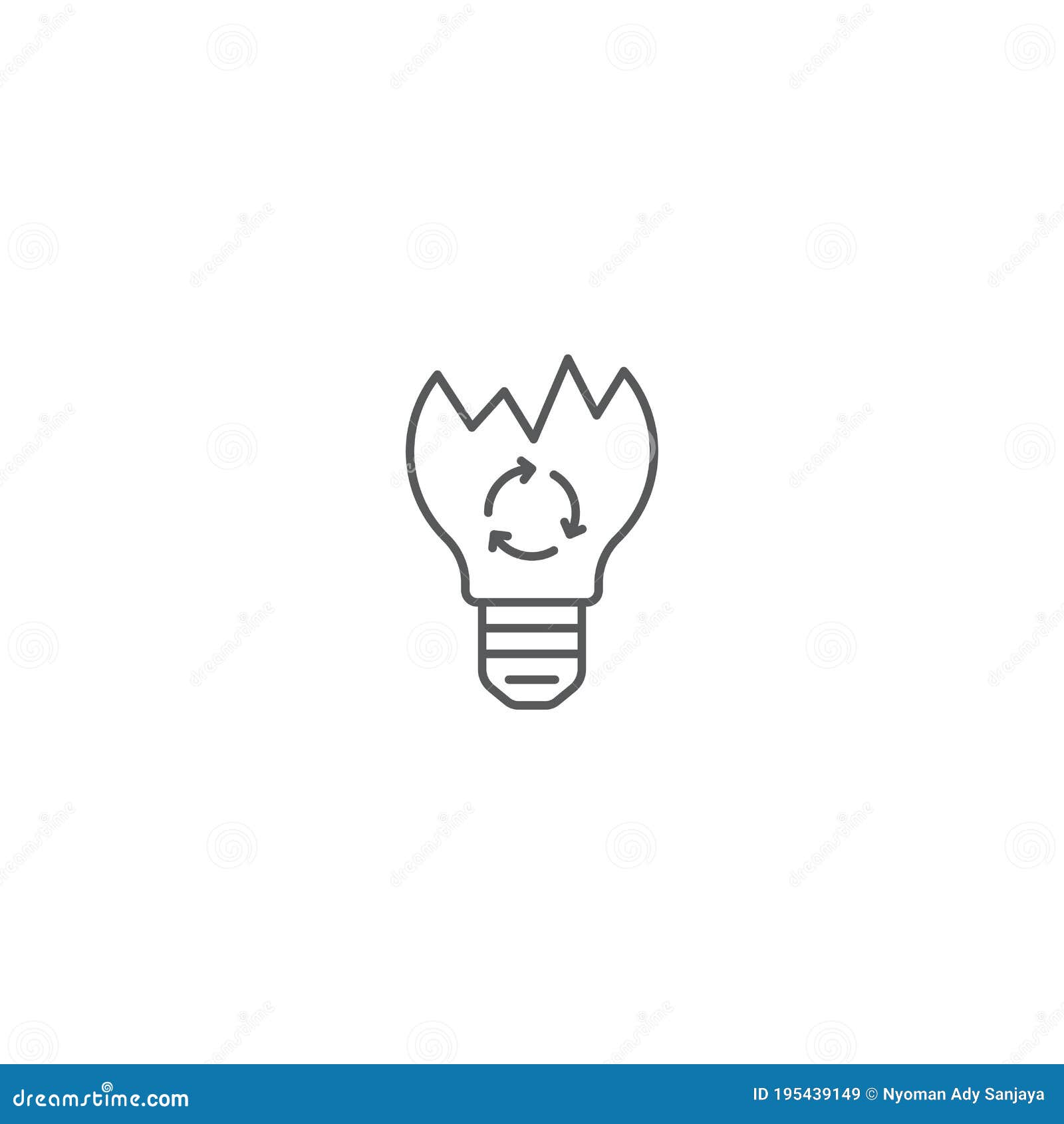 Light Bulb Recycling Vector Icon Symbol Isolated on White Background ...