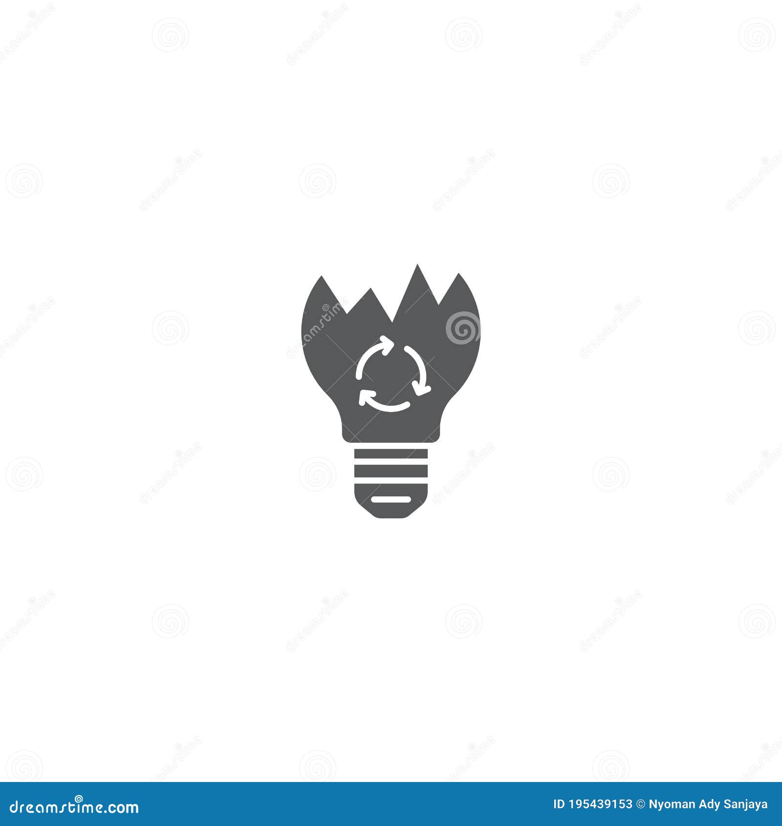 Light Bulb Recycling Vector Icon Symbol Isolated on White Background ...