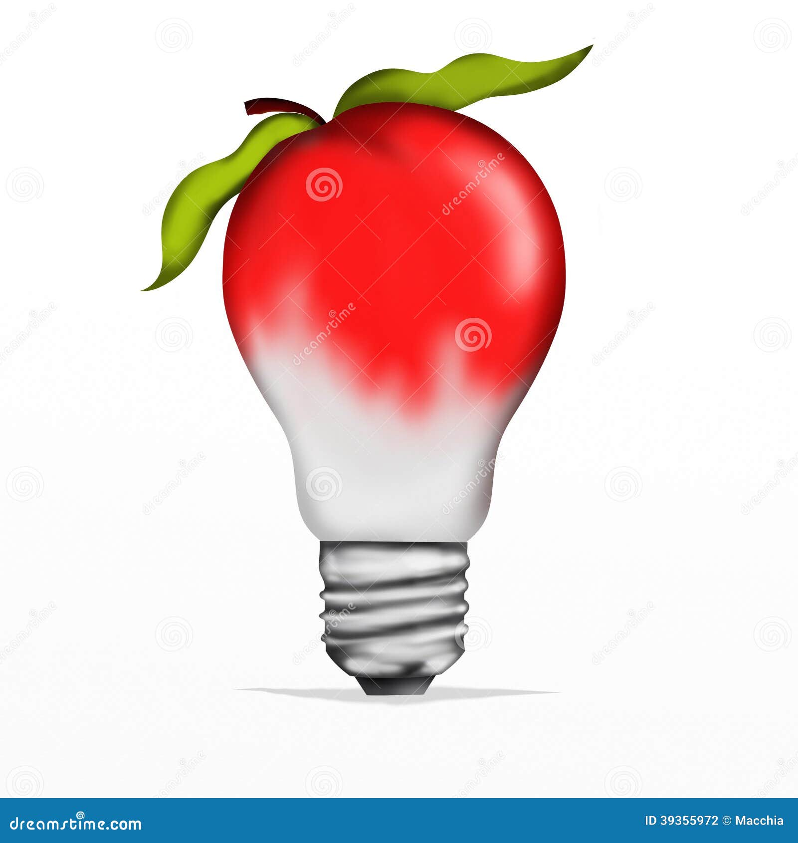 Light bulb and red apple stock illustration. Illustration of isolated ...