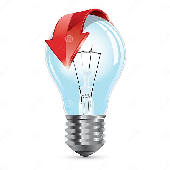 Light Bulb with Red Arrow stock vector. Illustration of lamp - 21556953