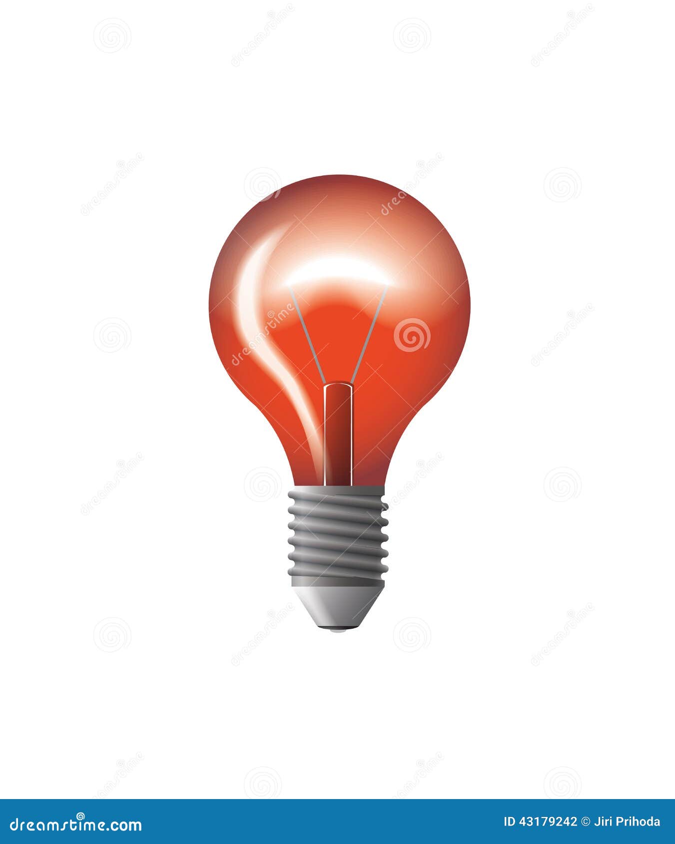 Light Bulb Red Illustration Stock Vector - Illustration of white, lamp ...