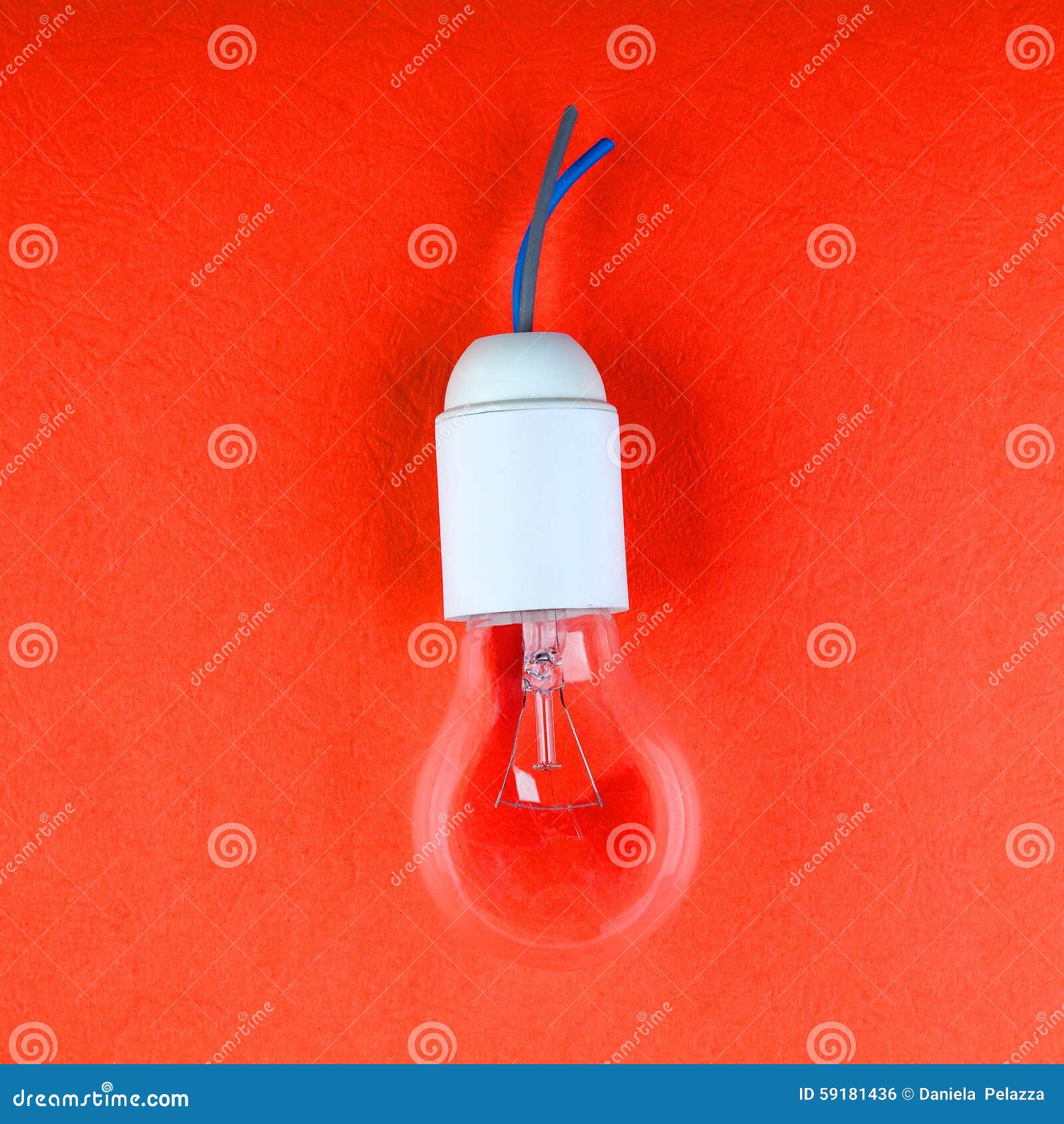 Light bulb on red stock photo. Image of inspiration, symbol - 59181436