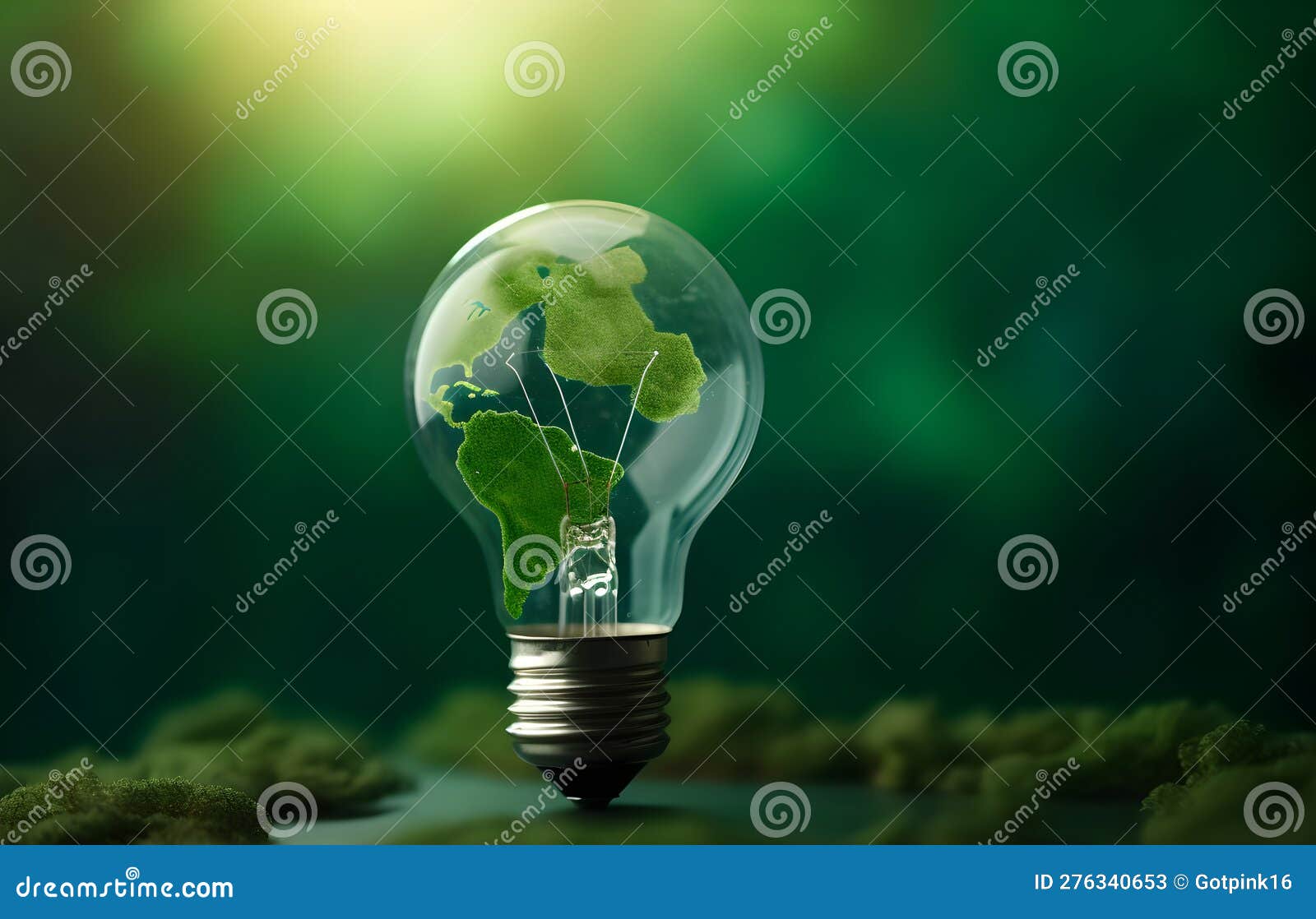 Light Bulb Represents Green Energy Technology Environmental Friendly ...