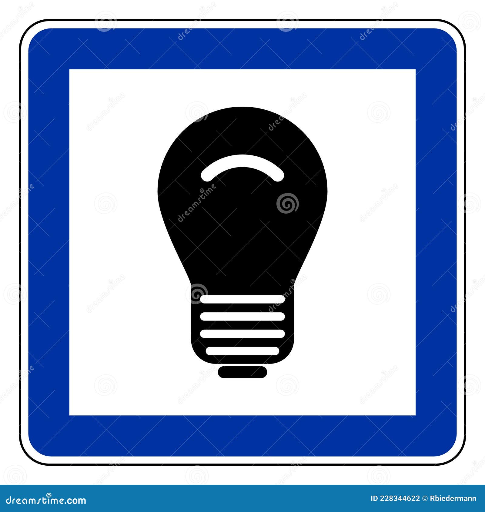 Light bulb and road sign stock vector. Illustration of sign - 228344622