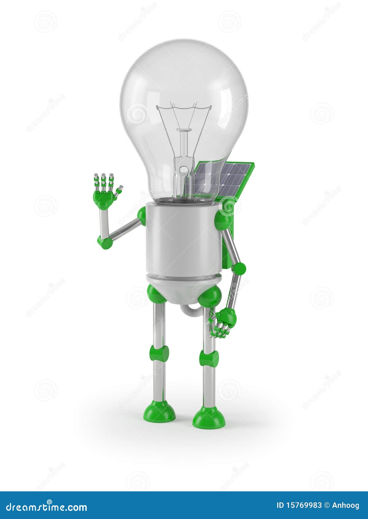 Light Bulb Robot - Greeting Stock Illustration - Illustration of ...