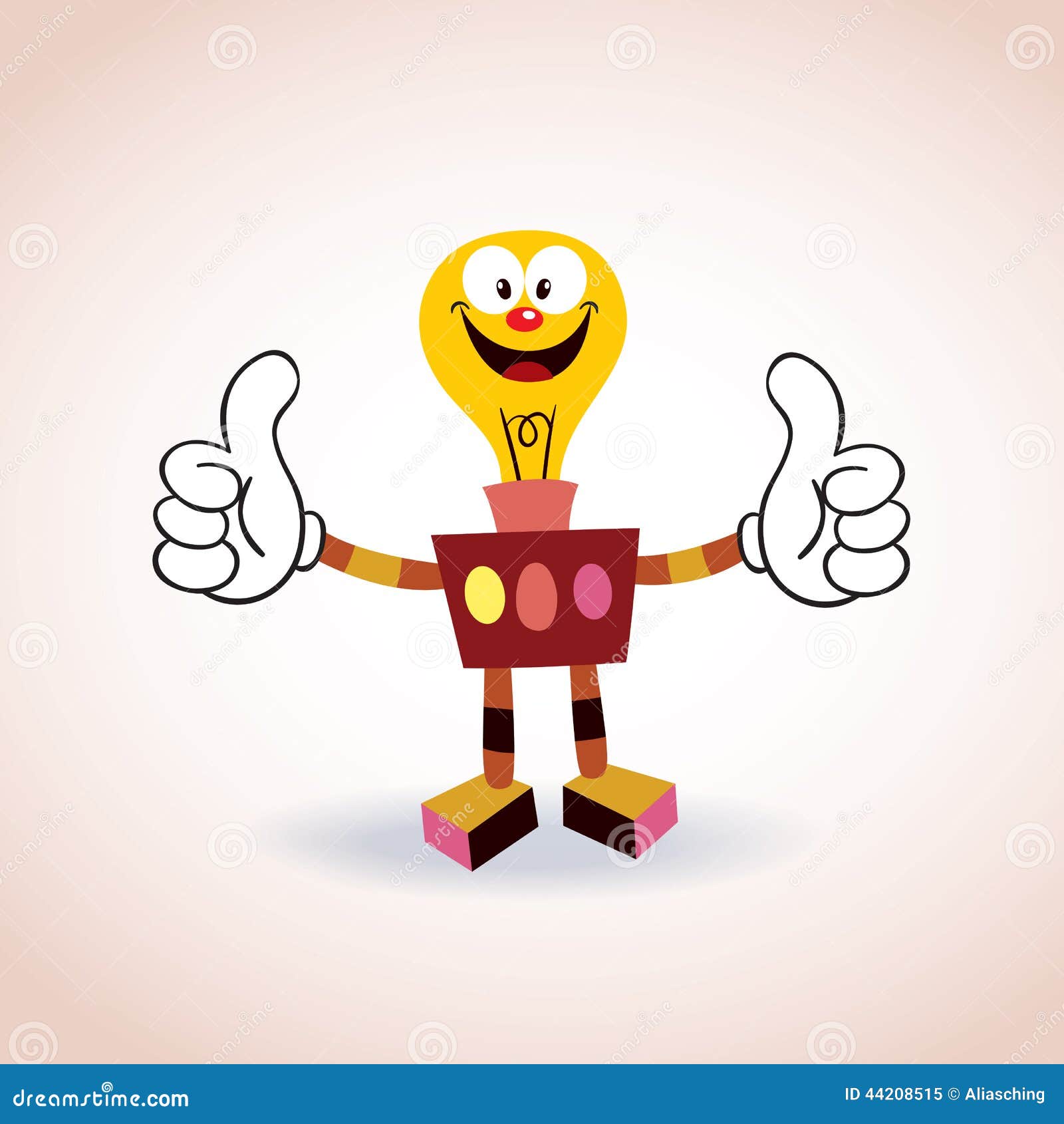 Light Bulb Robot Mascot Cartoon Character Stock Vector - Illustration ...